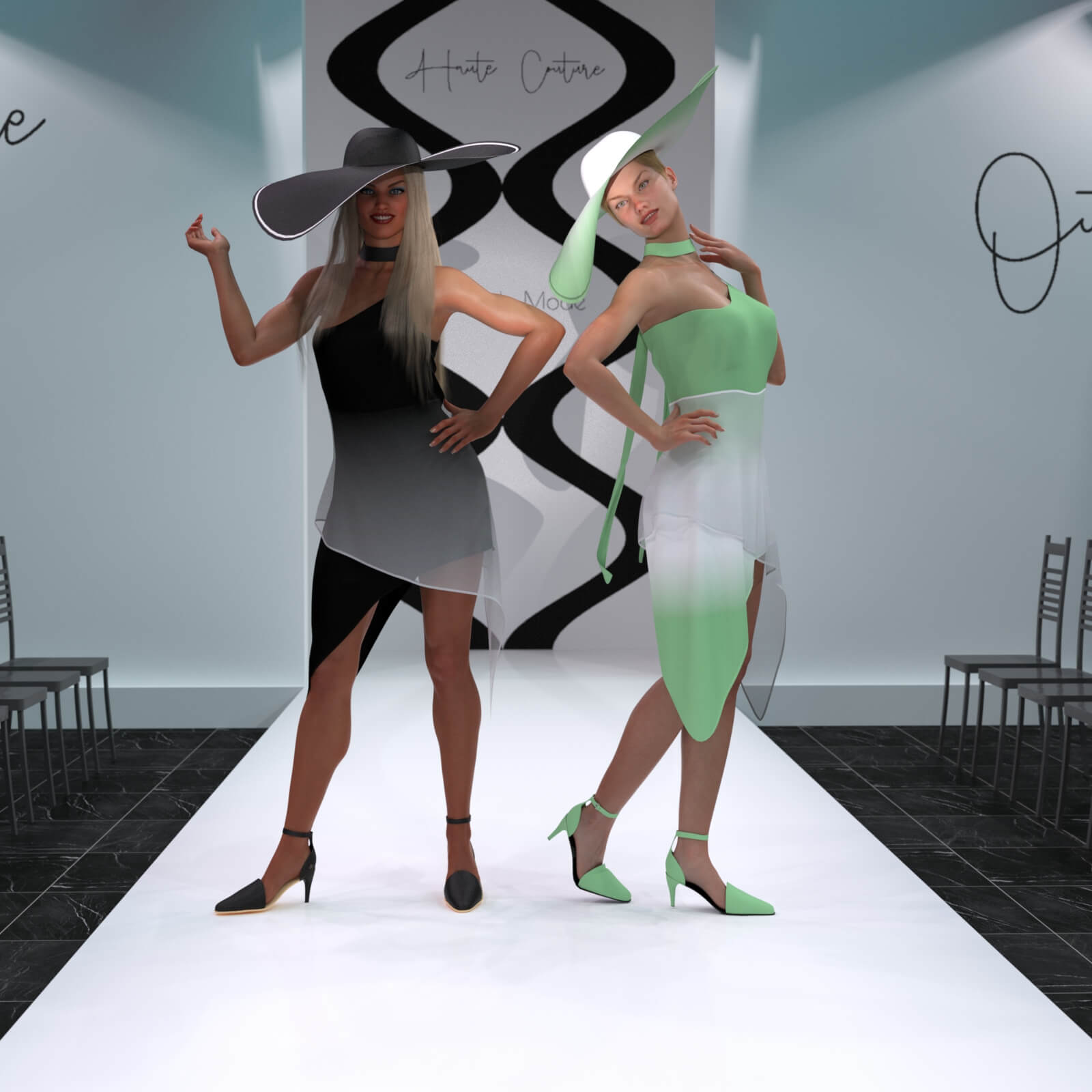 Out of Paris V Outfit Blender / FBX / OBJ + Textures - 3D Model by mbit