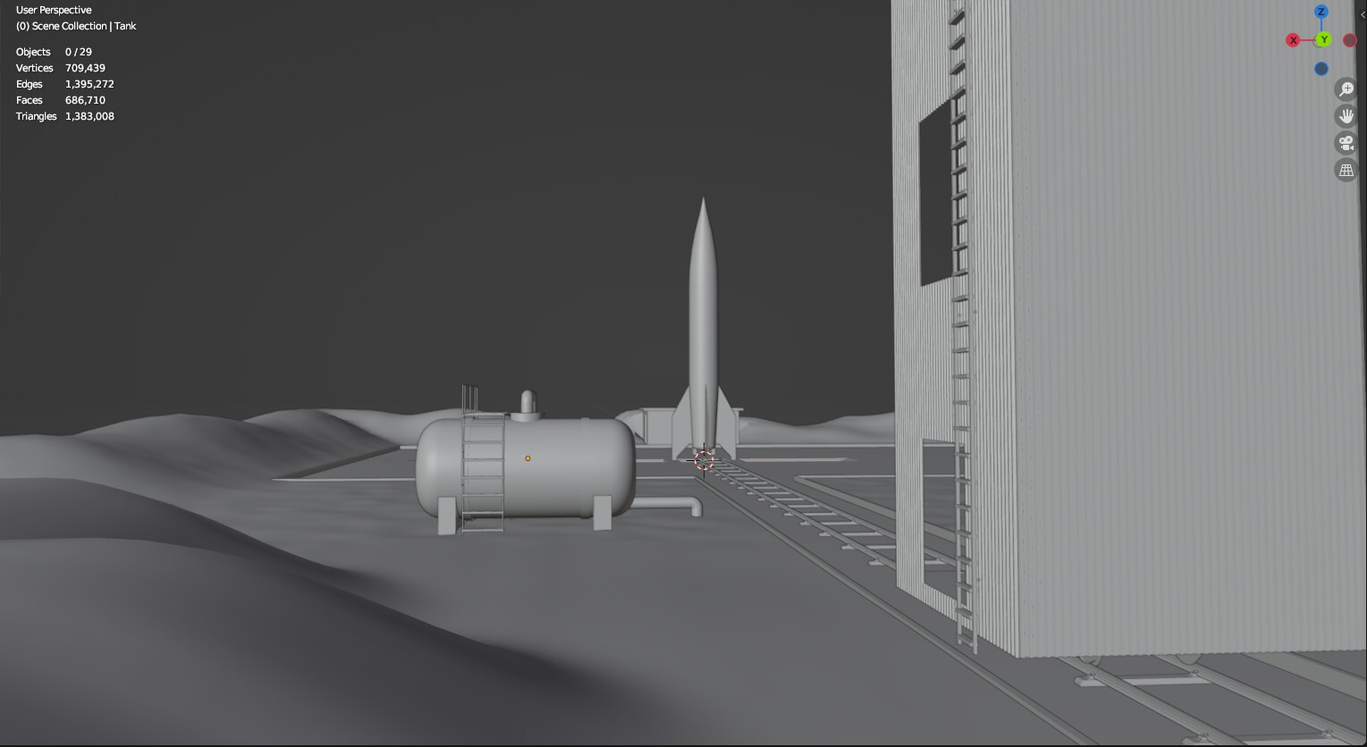 V2 Rocket Base Blender + FBX + OBJ - 3D Model by mbit
