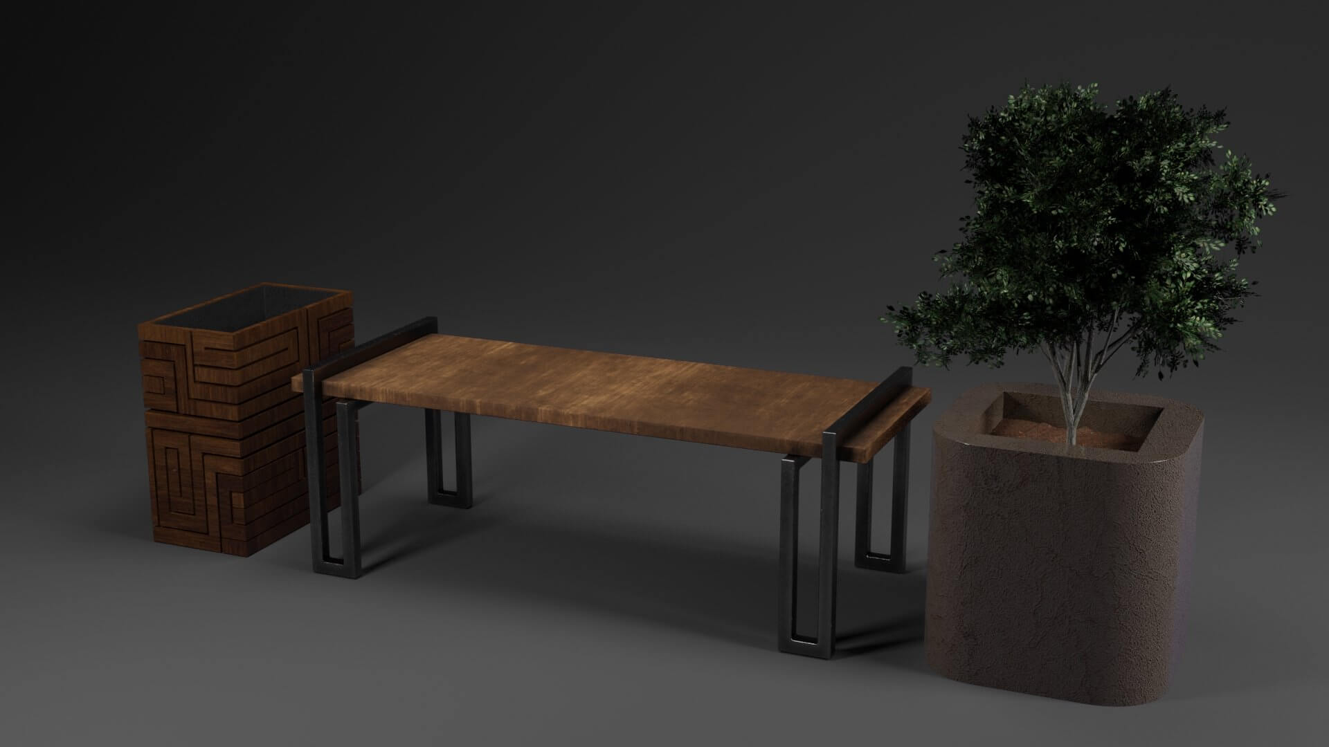 Spiral Urn & Bench - 3D Model by MDAstd