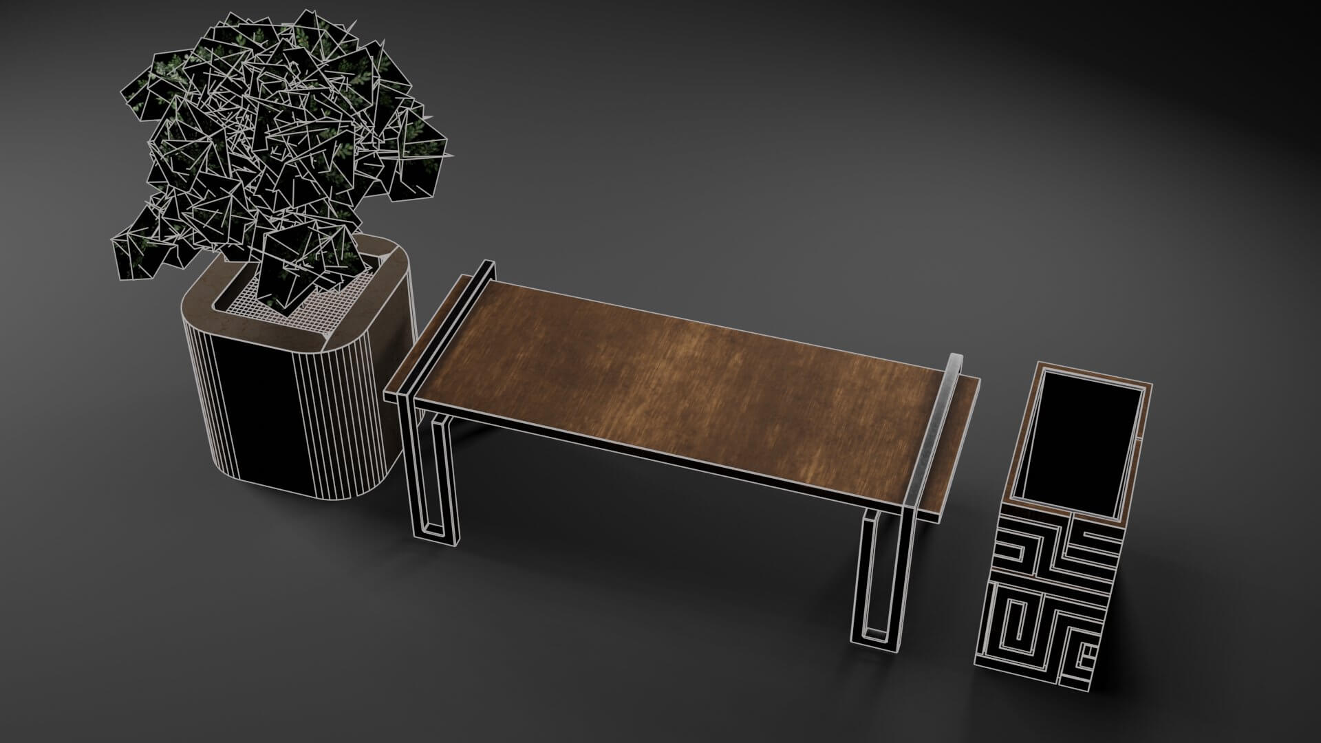 Spiral Urn & Bench - 3D Model by MDAstd