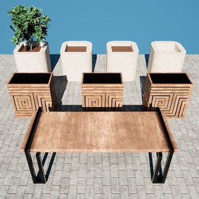 Spiral Urn & Bench - 3D Model by MDAstd