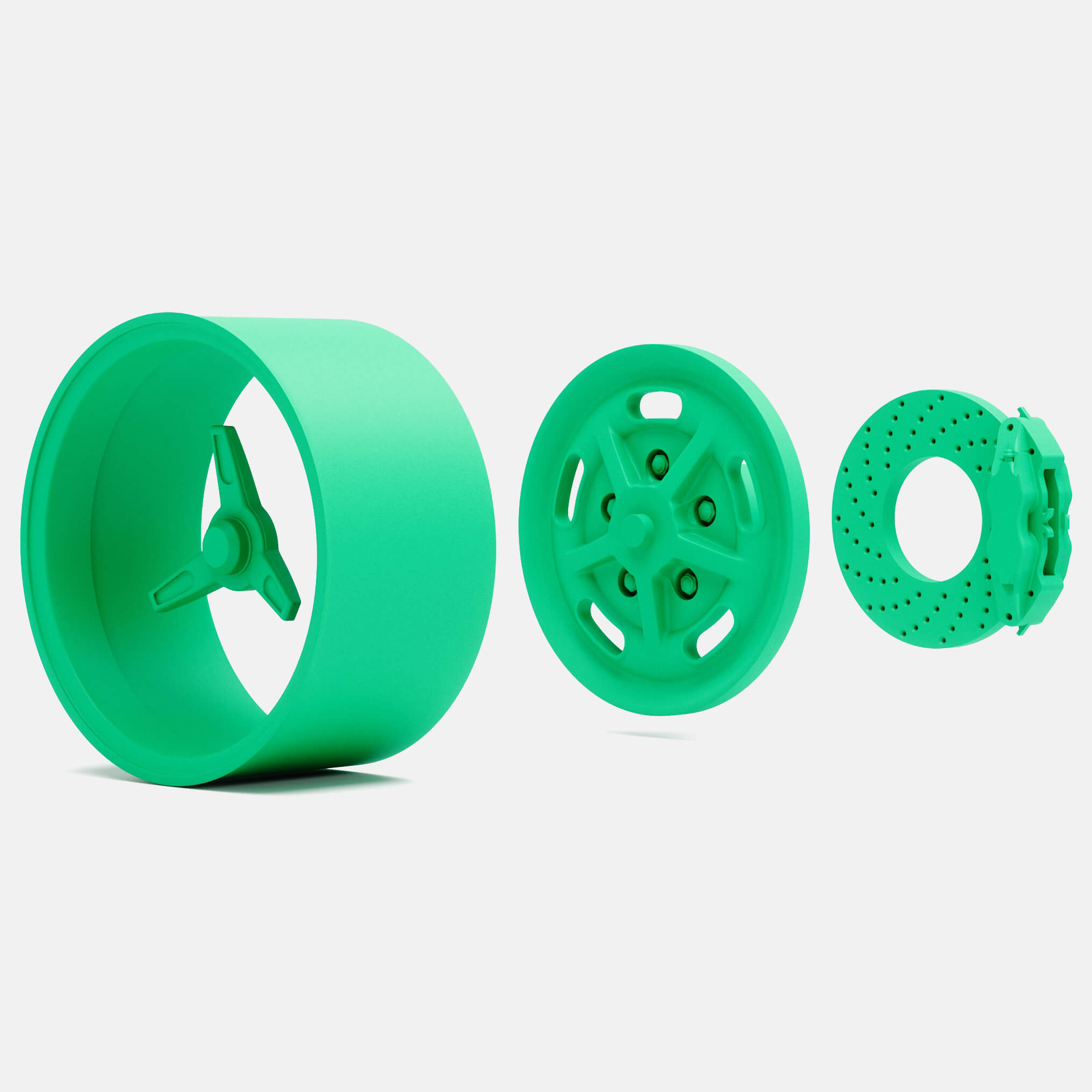 1/24 Scale, 15X8 Kidney Bean Wheel and Brake - 3D Model by ...