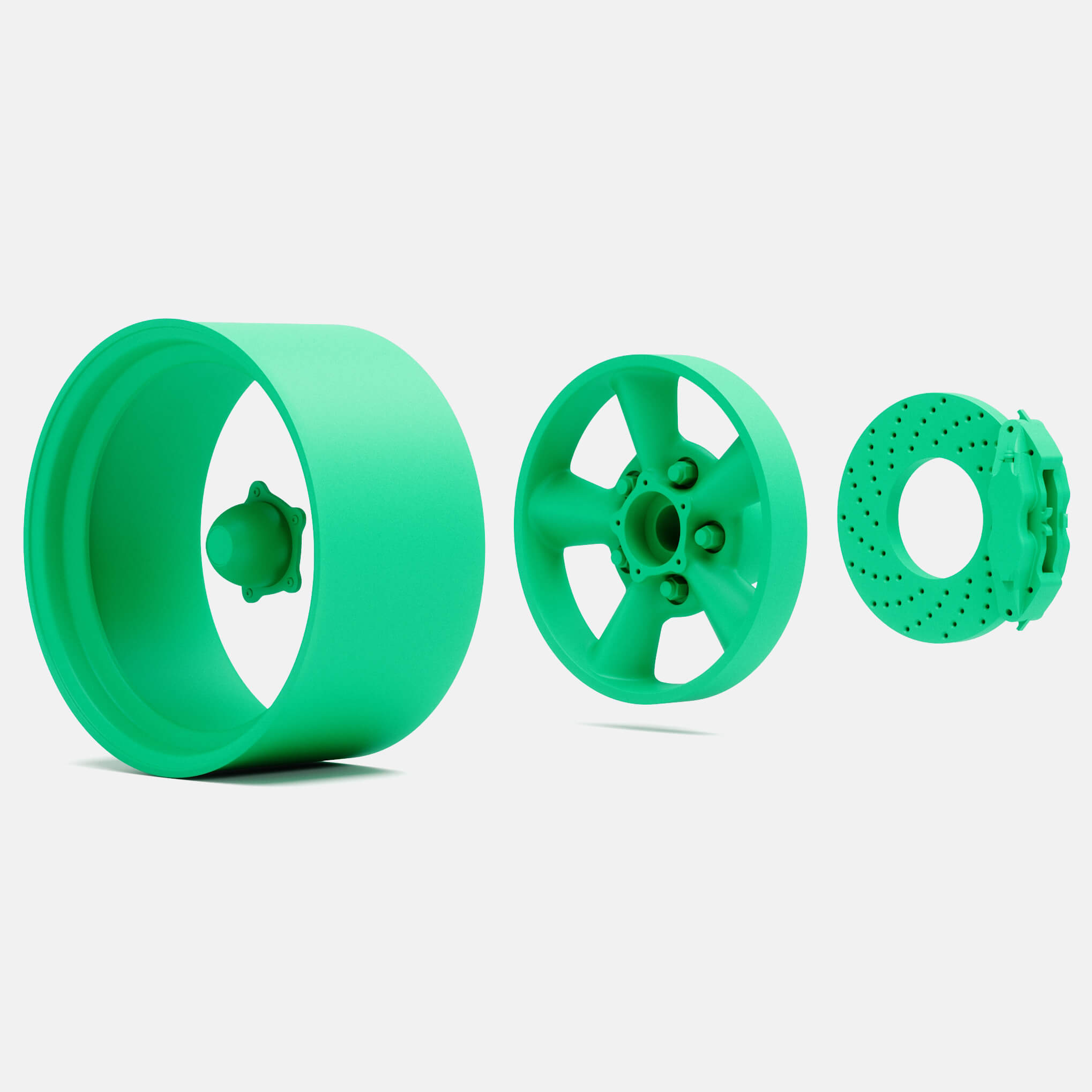 1/24 Scale, 15X8 Torq Thrust D Wheel and Brake - 3D Model by ...