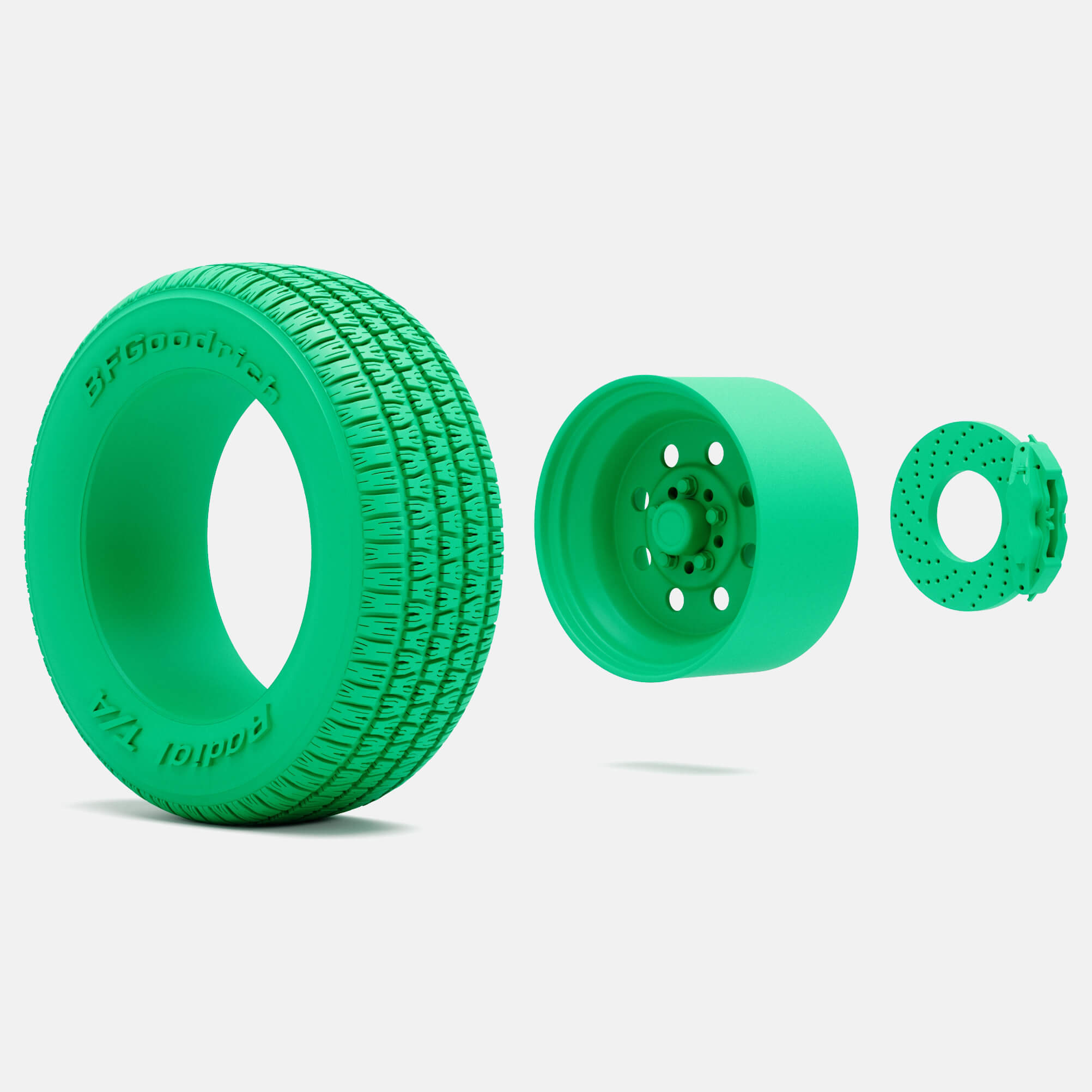 1/24 Scale, 15X8 Weld Draglite, BFGoodrich Radial T/A - 3D Print Model ...