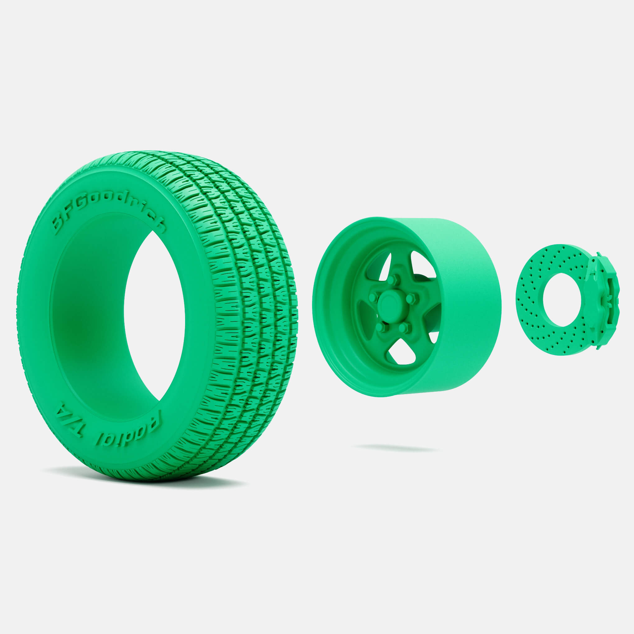 1/24 Scale, 15X8 Weld Pro Star Wheel, BFGoodrich Radial Tire - 3D Print ...
