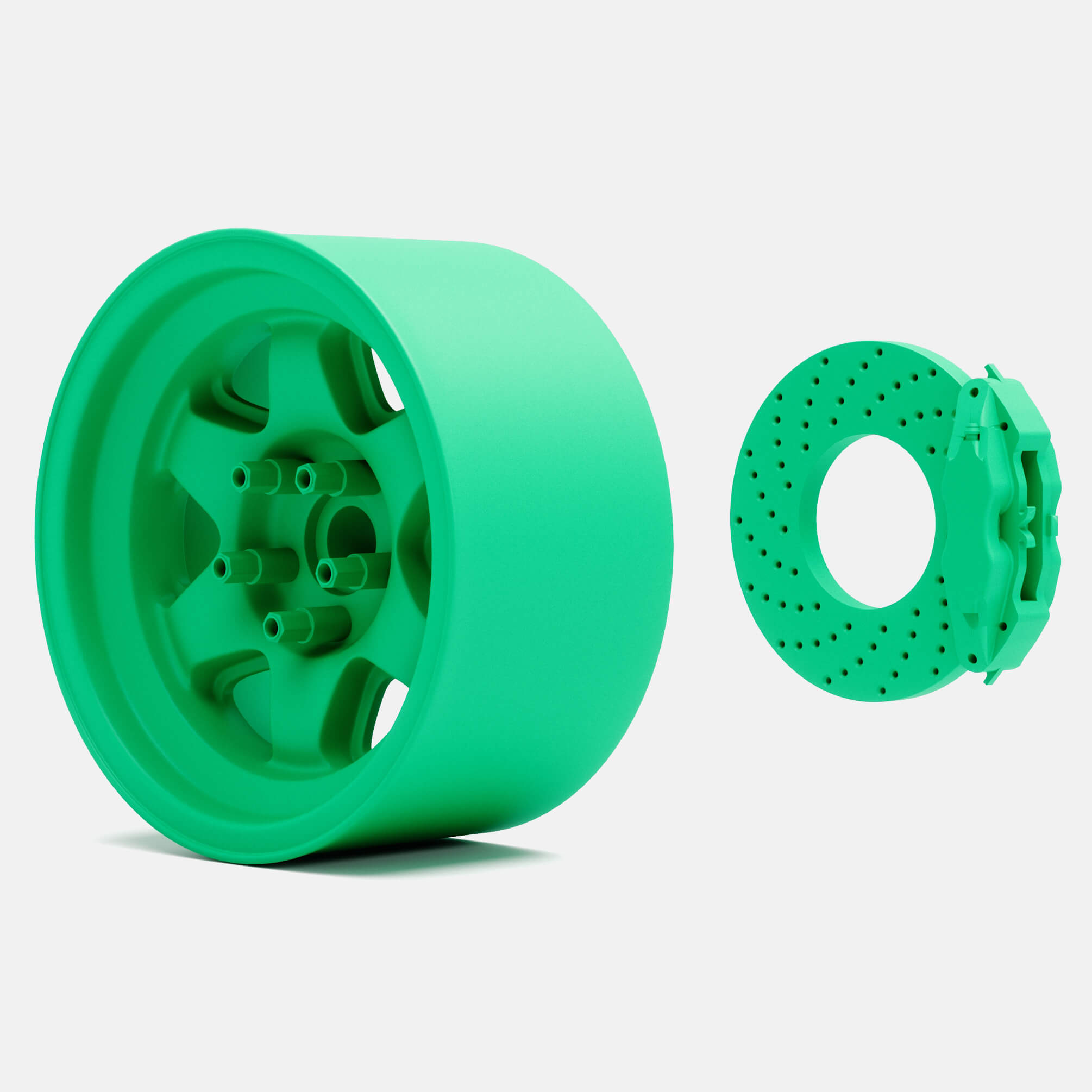 15X8 American Racing TA70 Wheel and Brake - 3D Model by meanmachinemodels