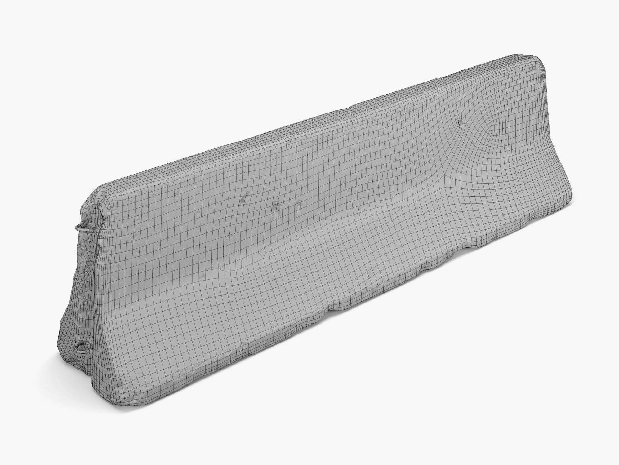 Concrete Barrier 02 - 8K Scan 3D Model by meanmachinemodels