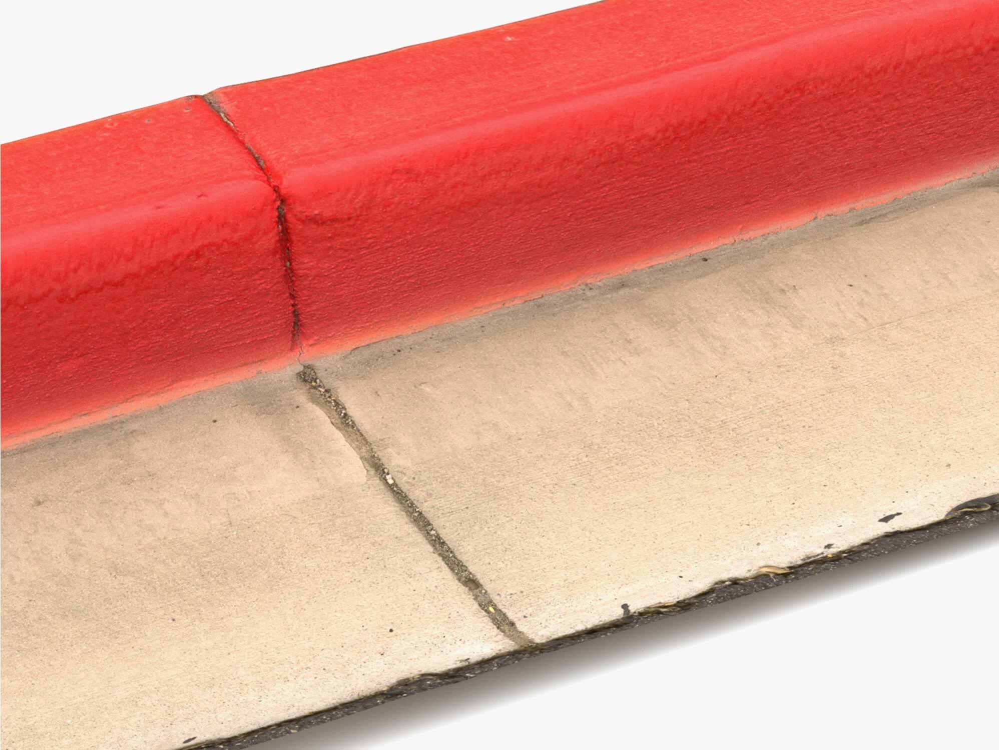 Red Curb - 8K Scan 3D Model by meanmachinemodels