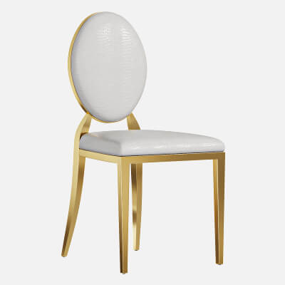 Modern Luxury White Dining Chair by Homary - 3D Model by Meert