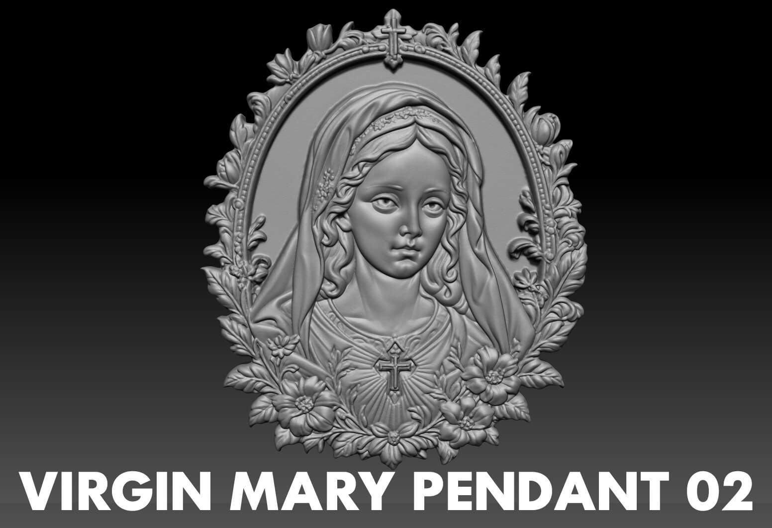 05 Virgin Mary Pendants - 230826 3D Print Model by mega3d