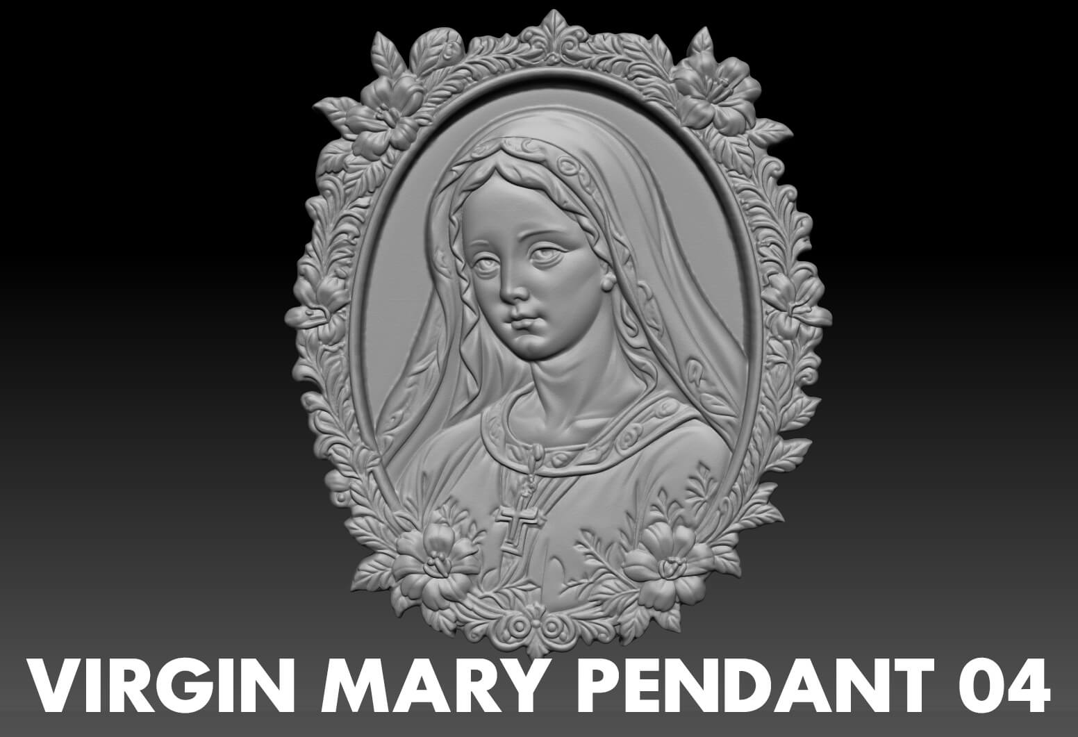 05 Virgin Mary Pendants - 230826 3D Print Model by mega3d