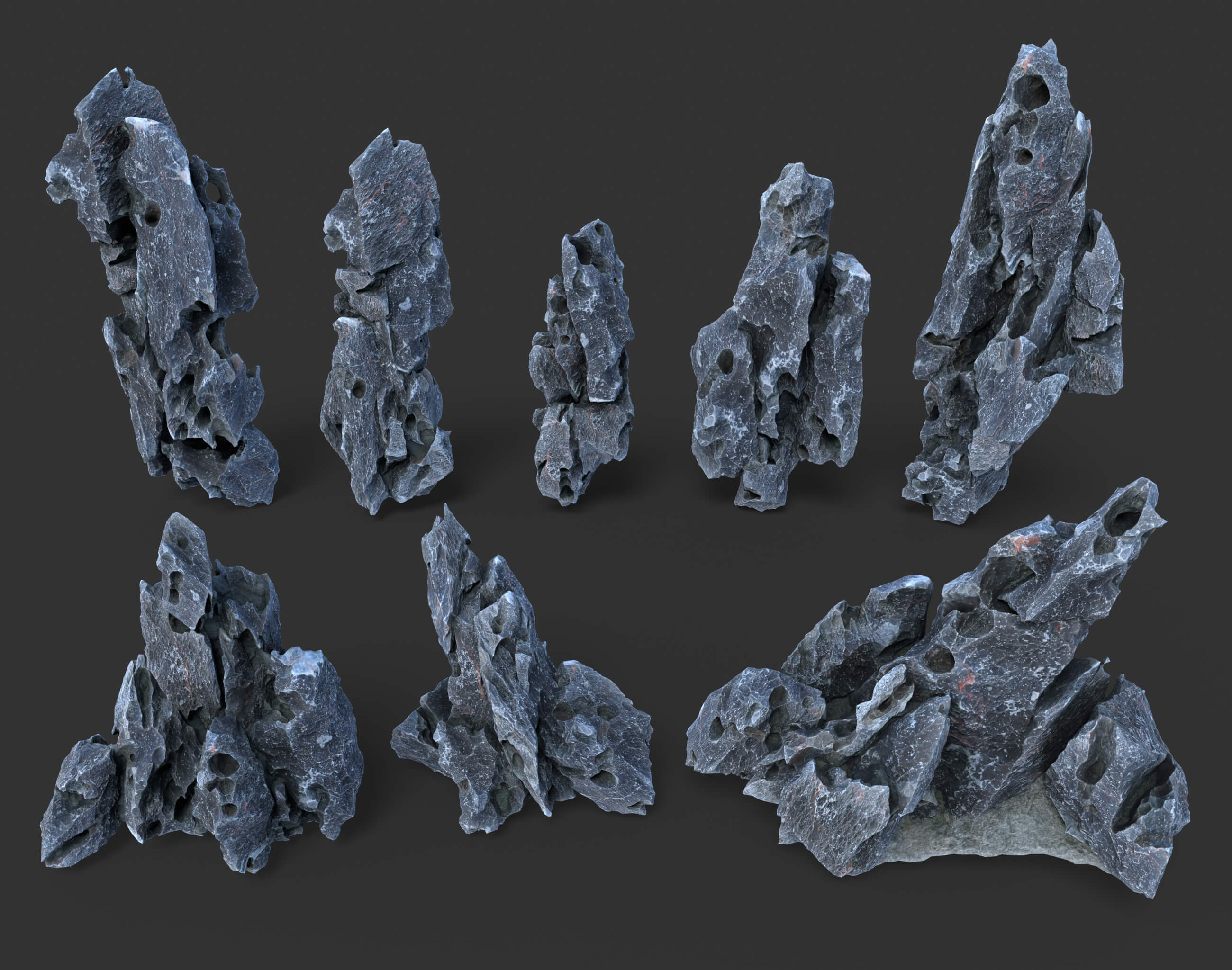 08 Low Poly Erosion Rocks - 231126 3D Model by mega3d