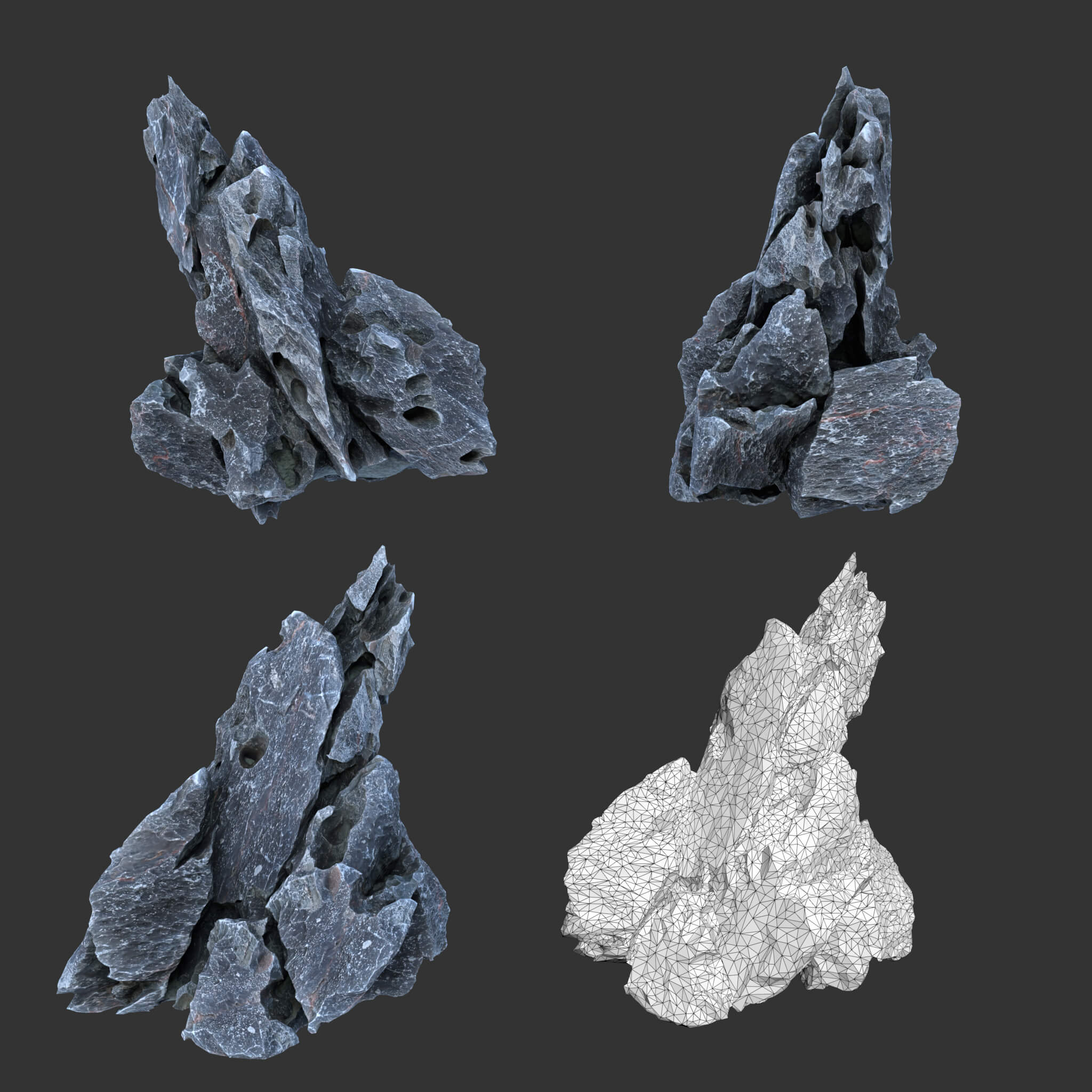 08 Low Poly Erosion Rocks - 231126 3D Model by mega3d