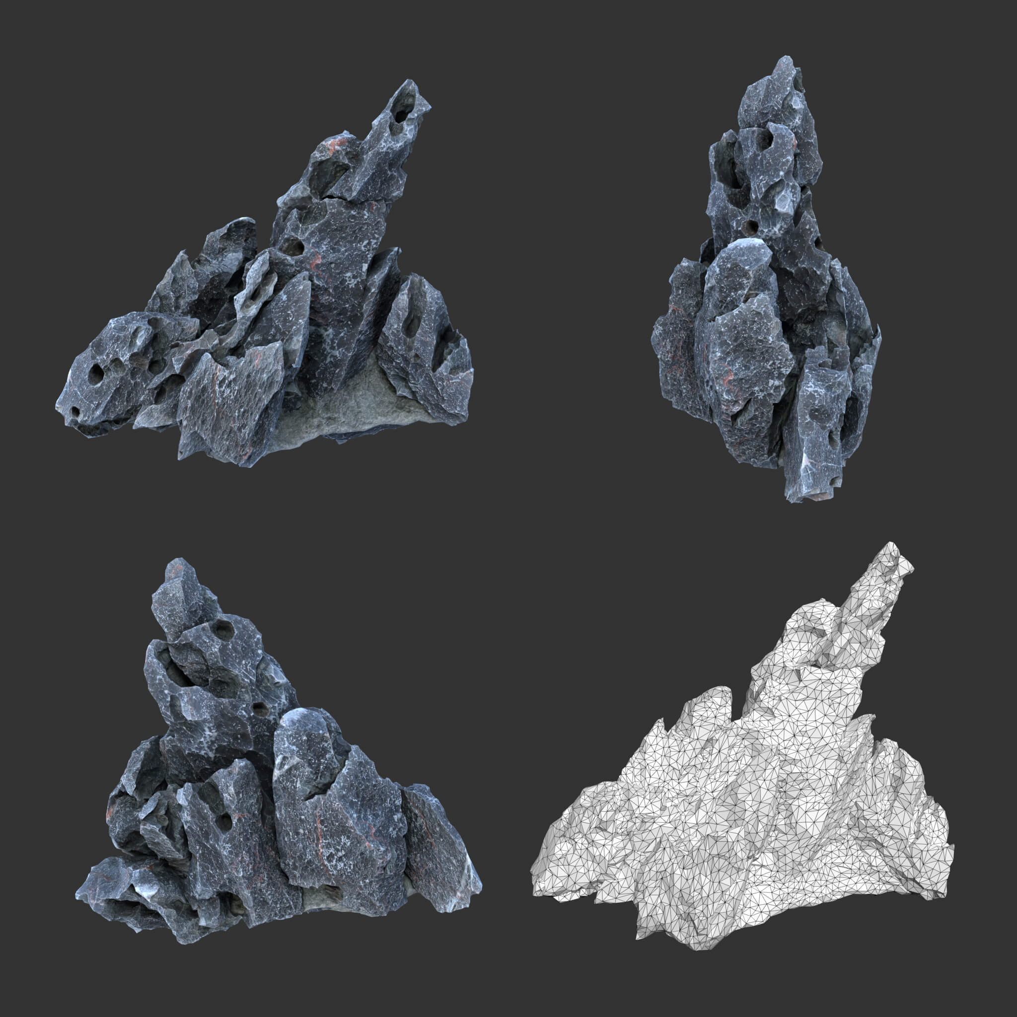 08 Low Poly Erosion Rocks - 231126 3D Model by mega3d