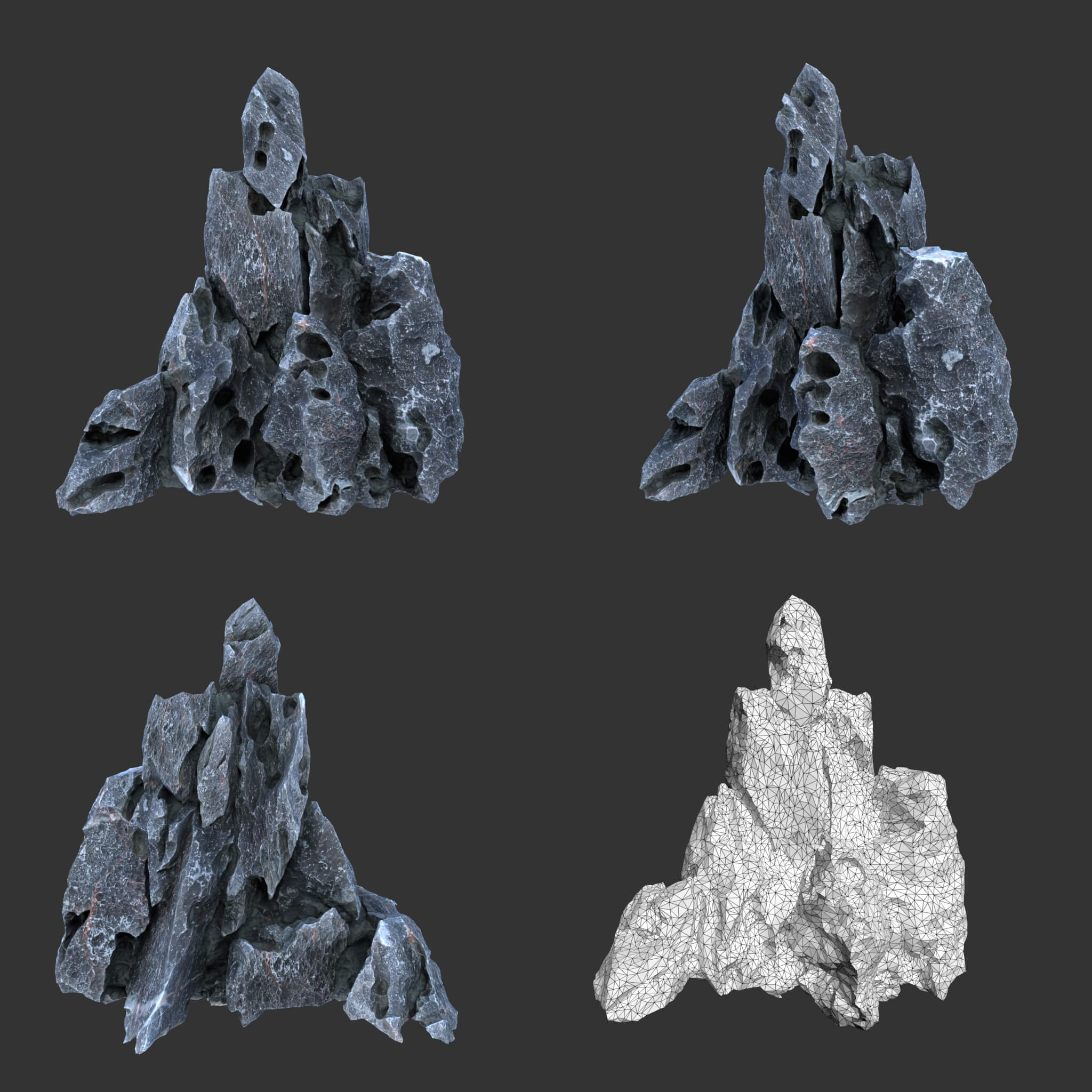 08 Low Poly Erosion Rocks - 231126 3D Model by mega3d