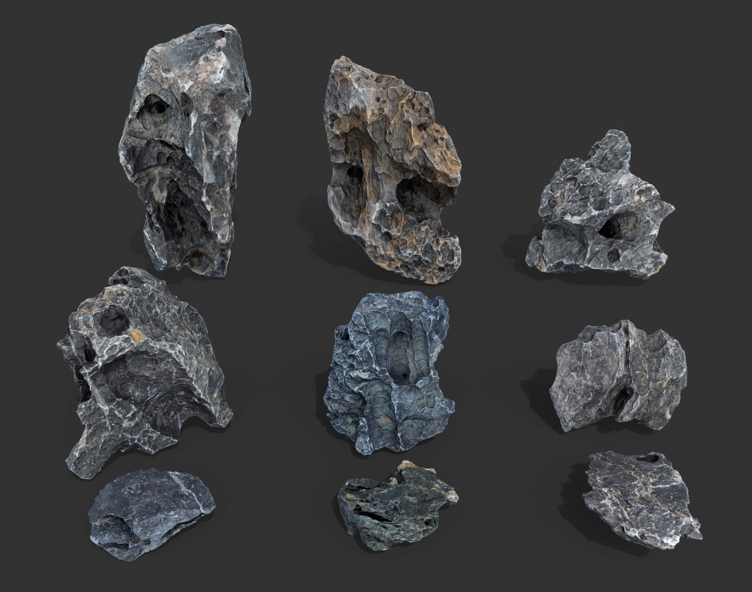 09 Low Poly Erosion Rocks - 231122 3D Model by mega3d
