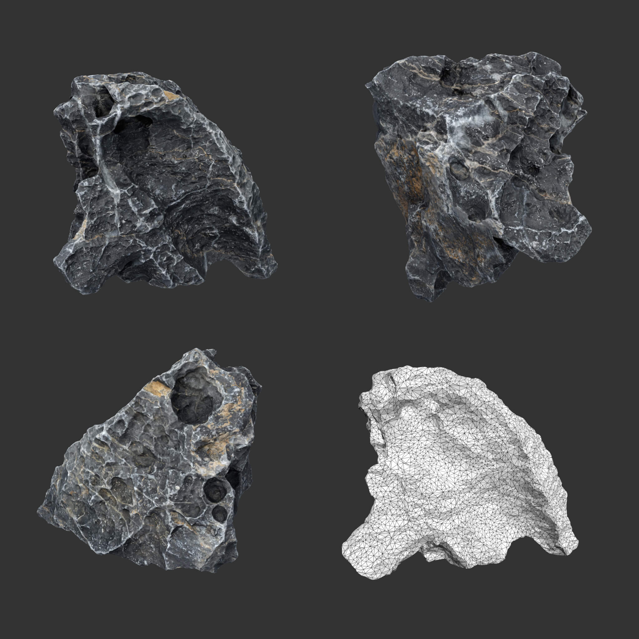 09 Low Poly Erosion Rocks - 231122 3D Model by mega3d