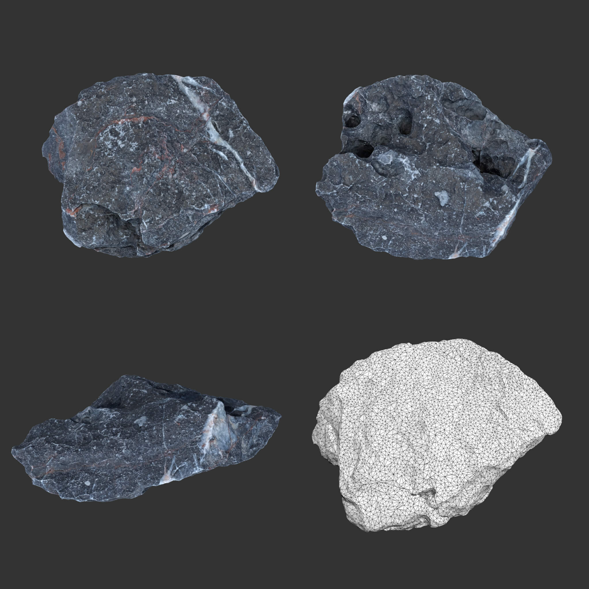 09 Low Poly Erosion Rocks - 231122 3D Model by mega3d