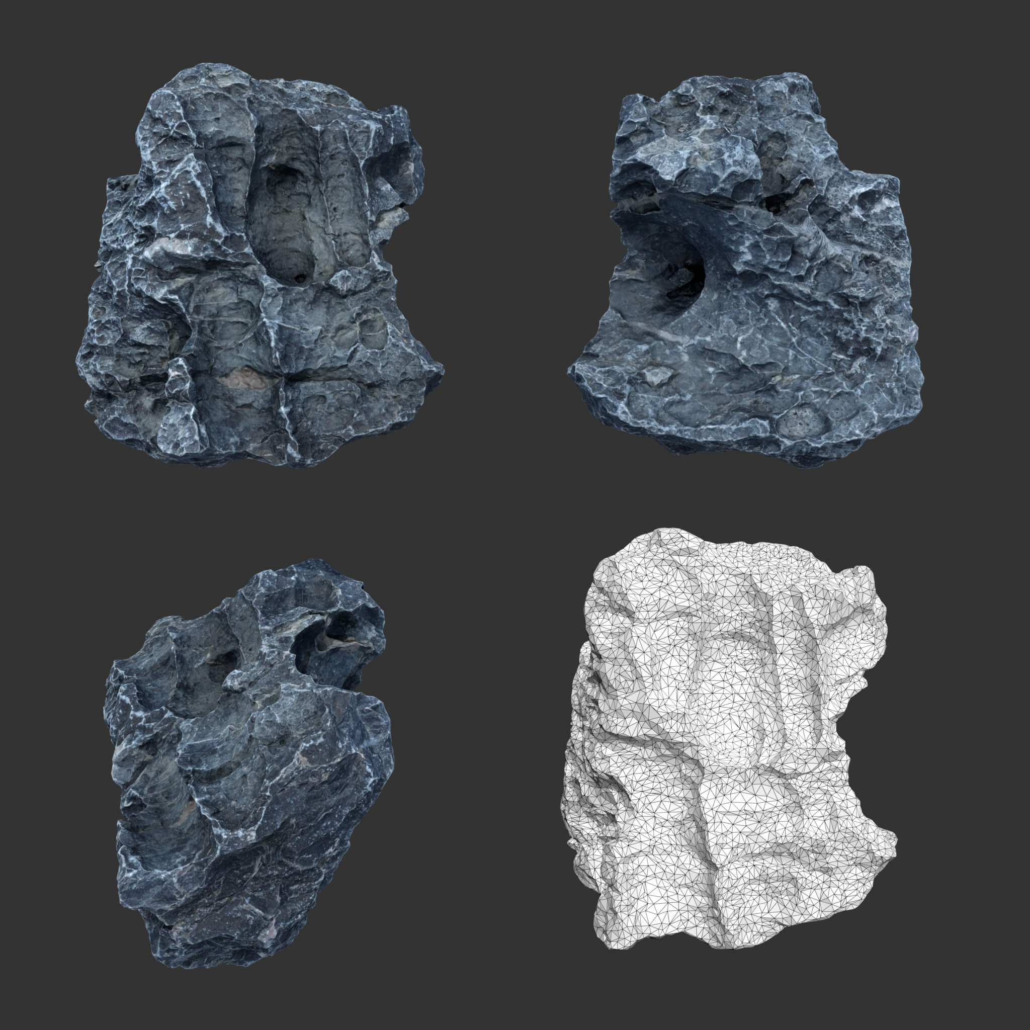 09 Low Poly Erosion Rocks - 231122 3D Model by mega3d