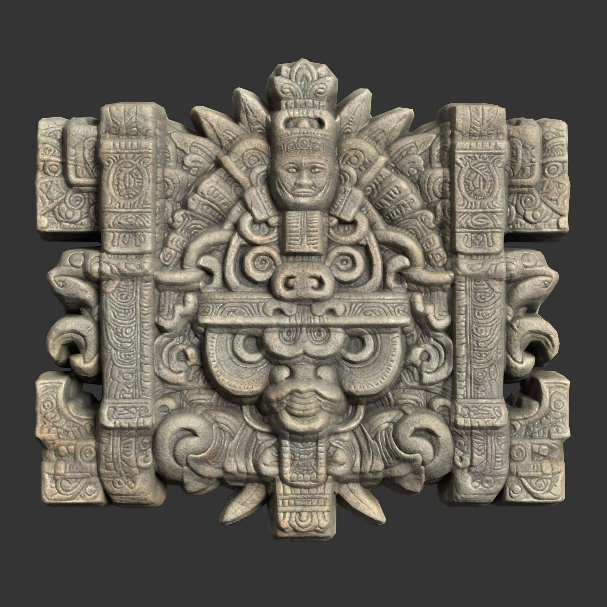 9 Low Poly PBR Mayan Temple Wall Decor - 3D Model by mega3d