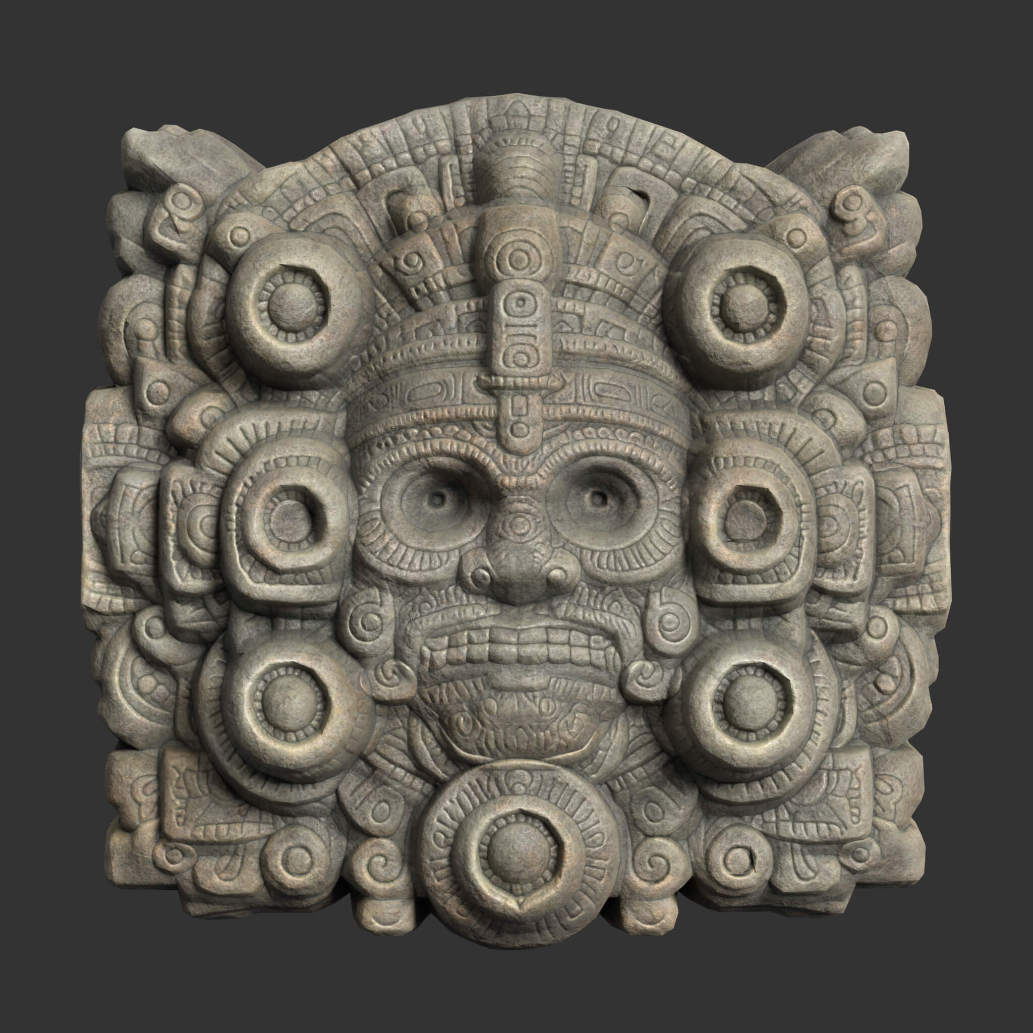 9 Low Poly PBR Mayan Temple Wall Decor - 3D Model by mega3d