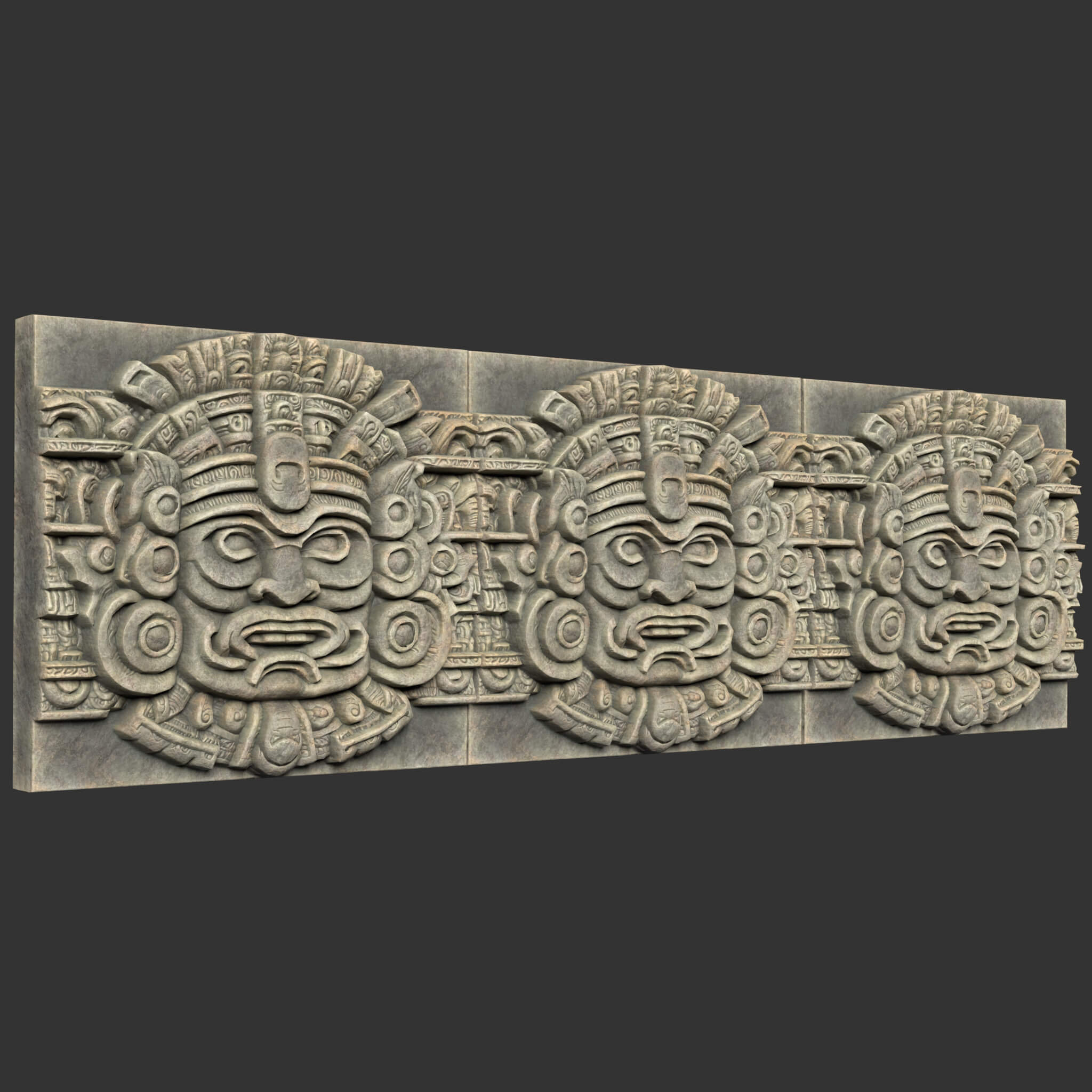 10 Low Poly PBR Mayan Temple Wall Decor - 3D Model by mega3d