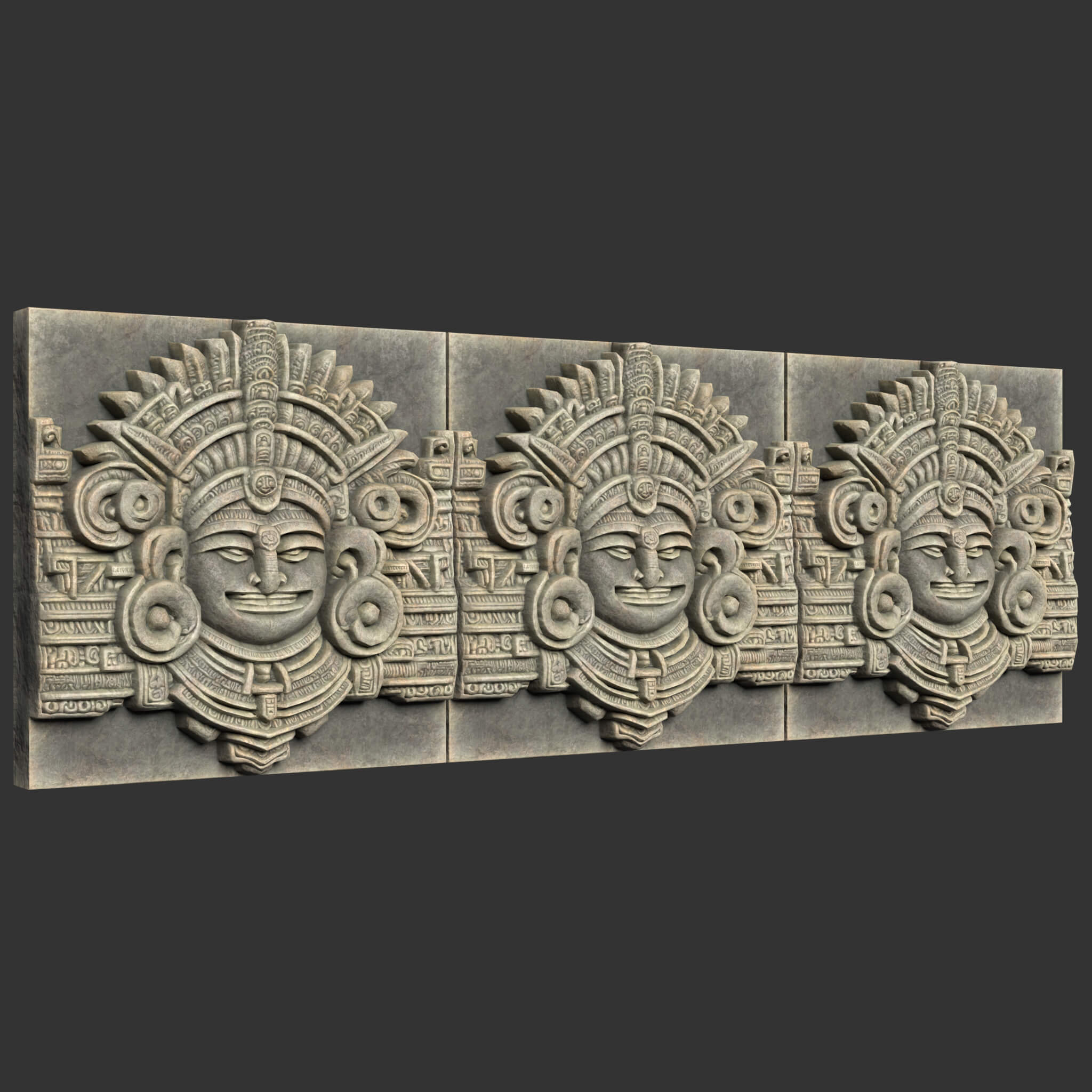 10 Low Poly PBR Mayan Temple Wall Decor - 3D Model by mega3d