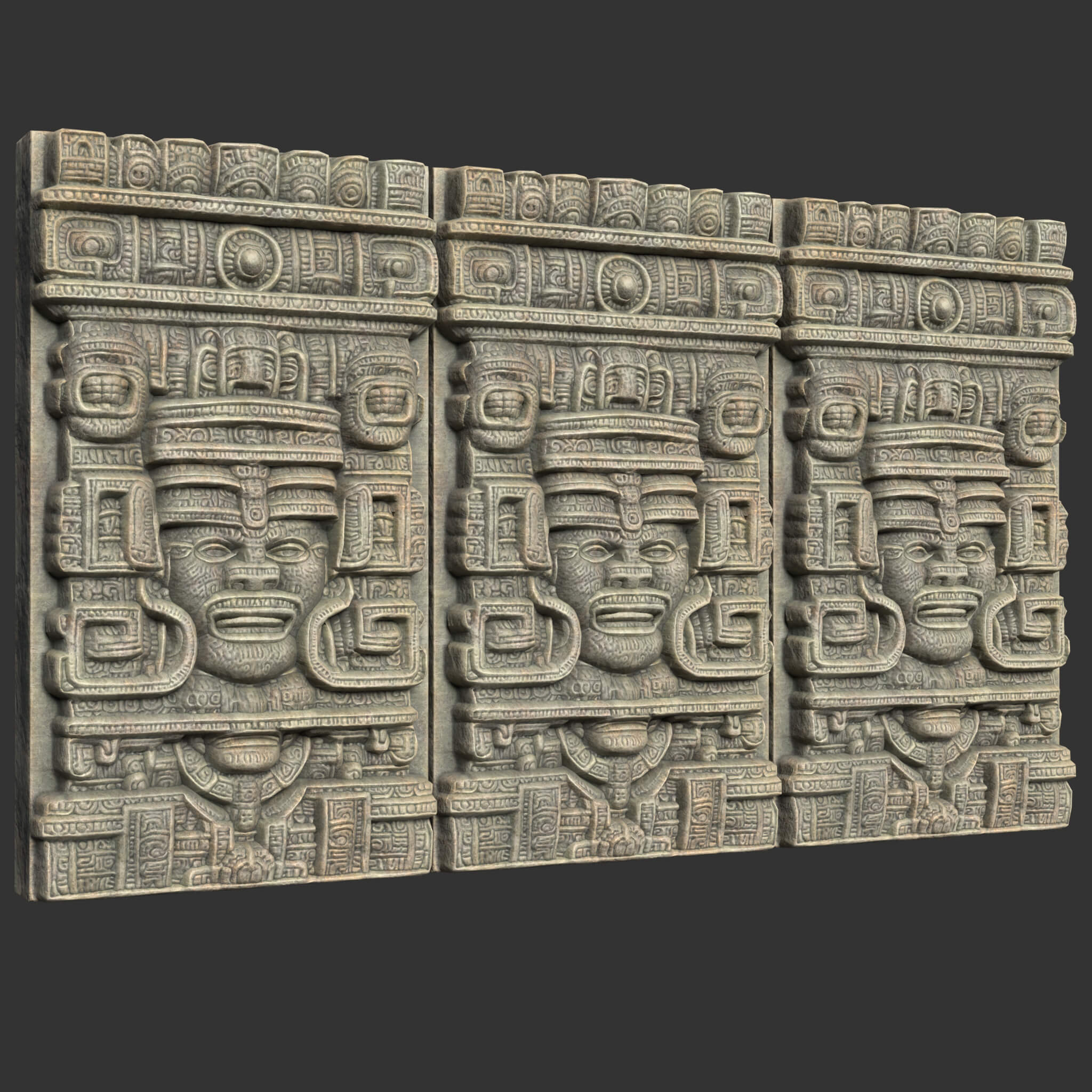 10 Low Poly PBR Mayan Temple Wall Decor - 3D Model by mega3d