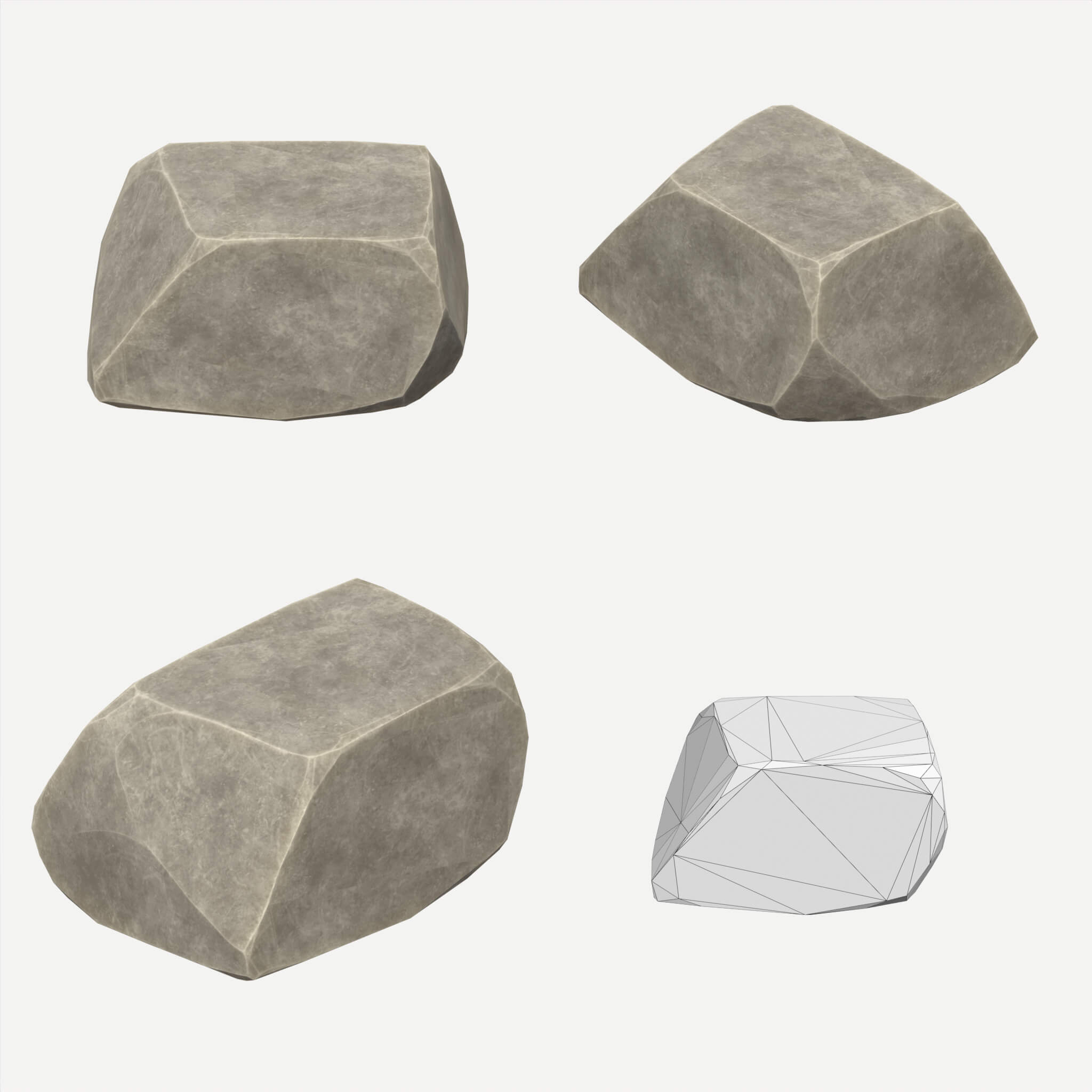 15 Stylized Block Rock - 3D Game Asset - 231030 by mega3d