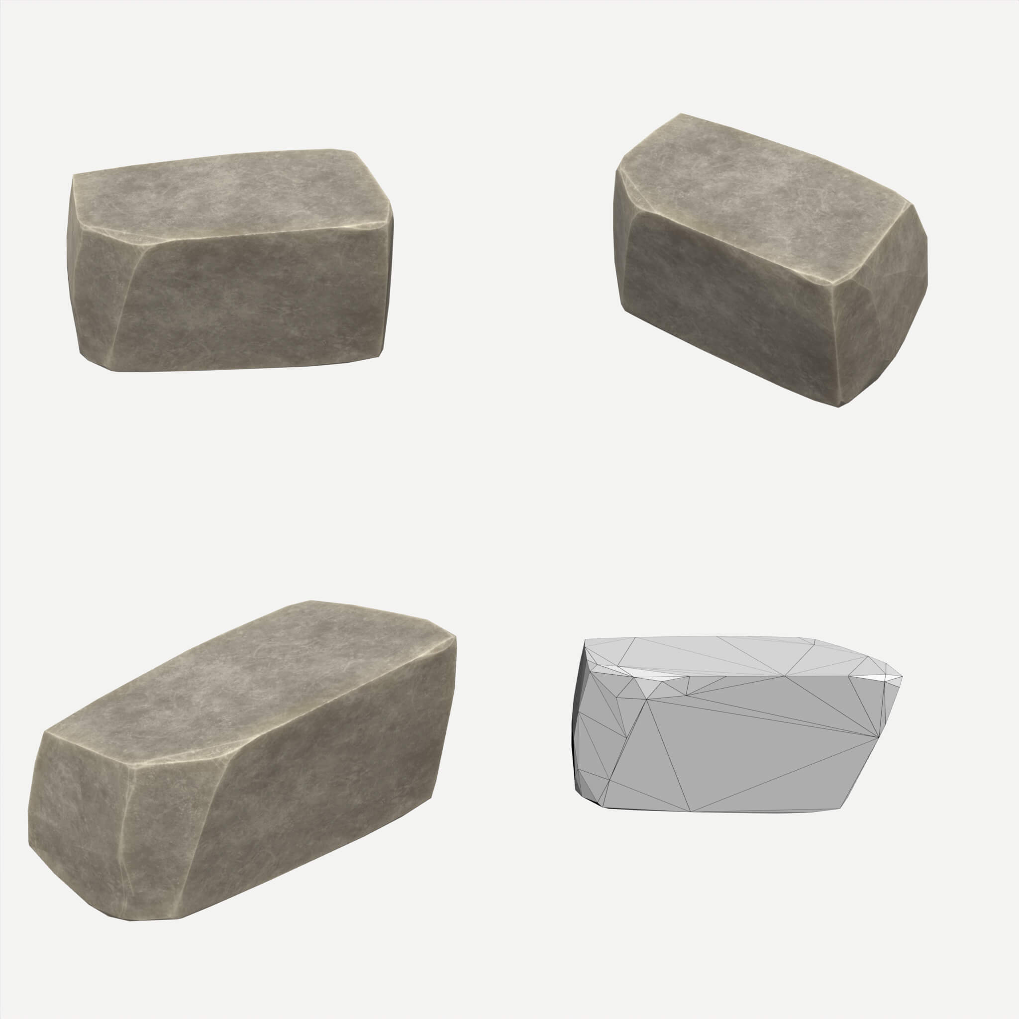 15 Stylized Block Rock - 3D Game Asset - 231030 by mega3d