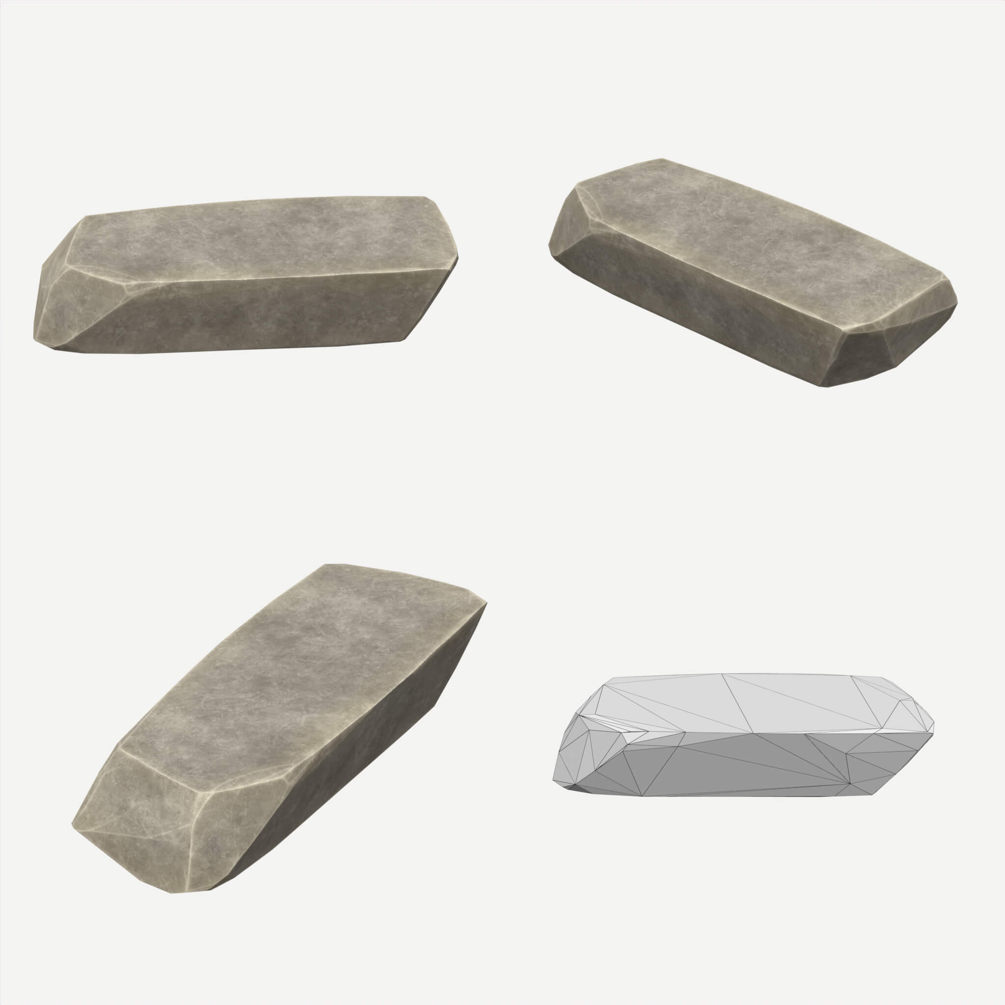 15 Stylized Block Rock - 3D Game Asset - 231030 by mega3d