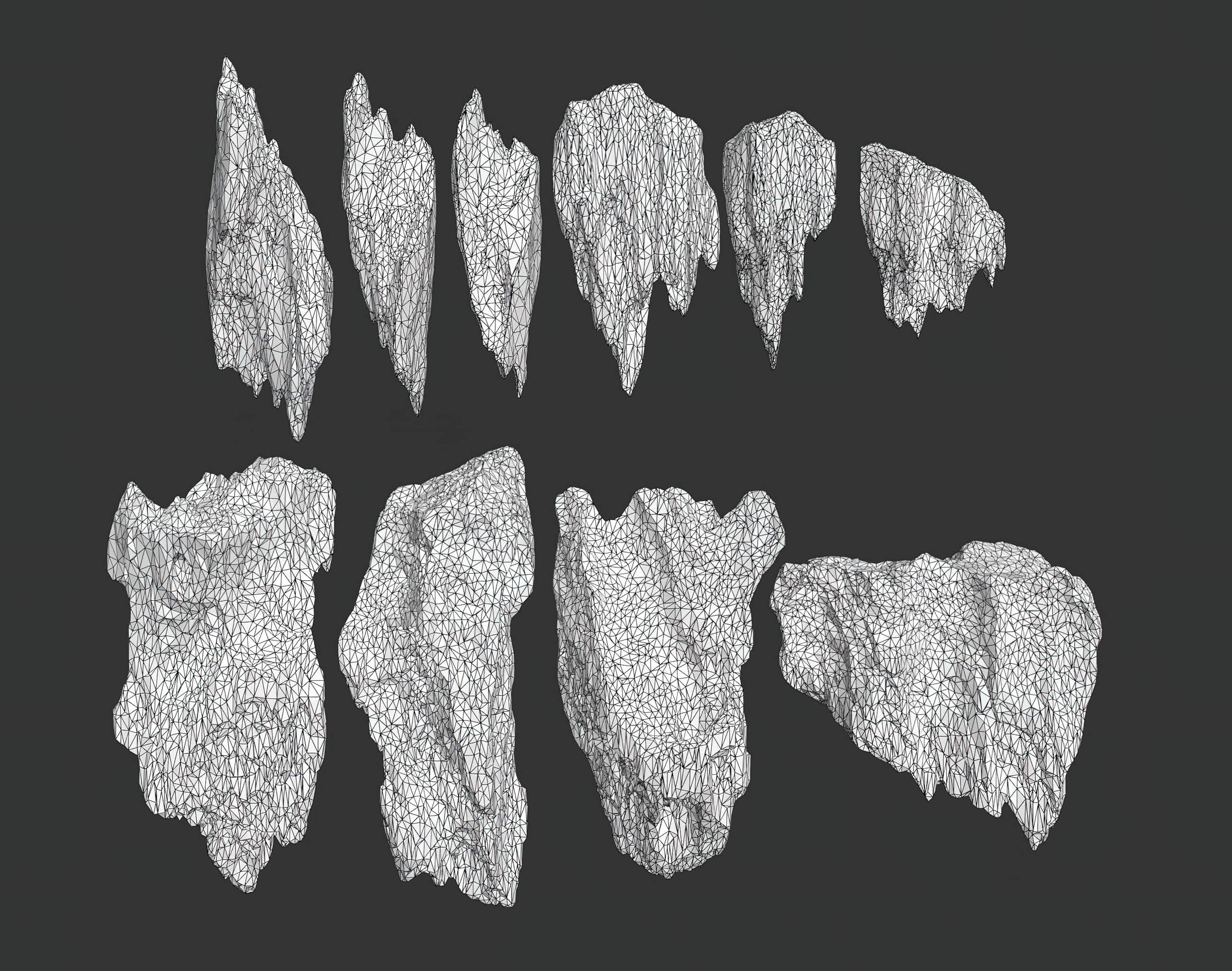 40 Low Poly Ice Cave Modulars - 231219 3D Model by mega3d