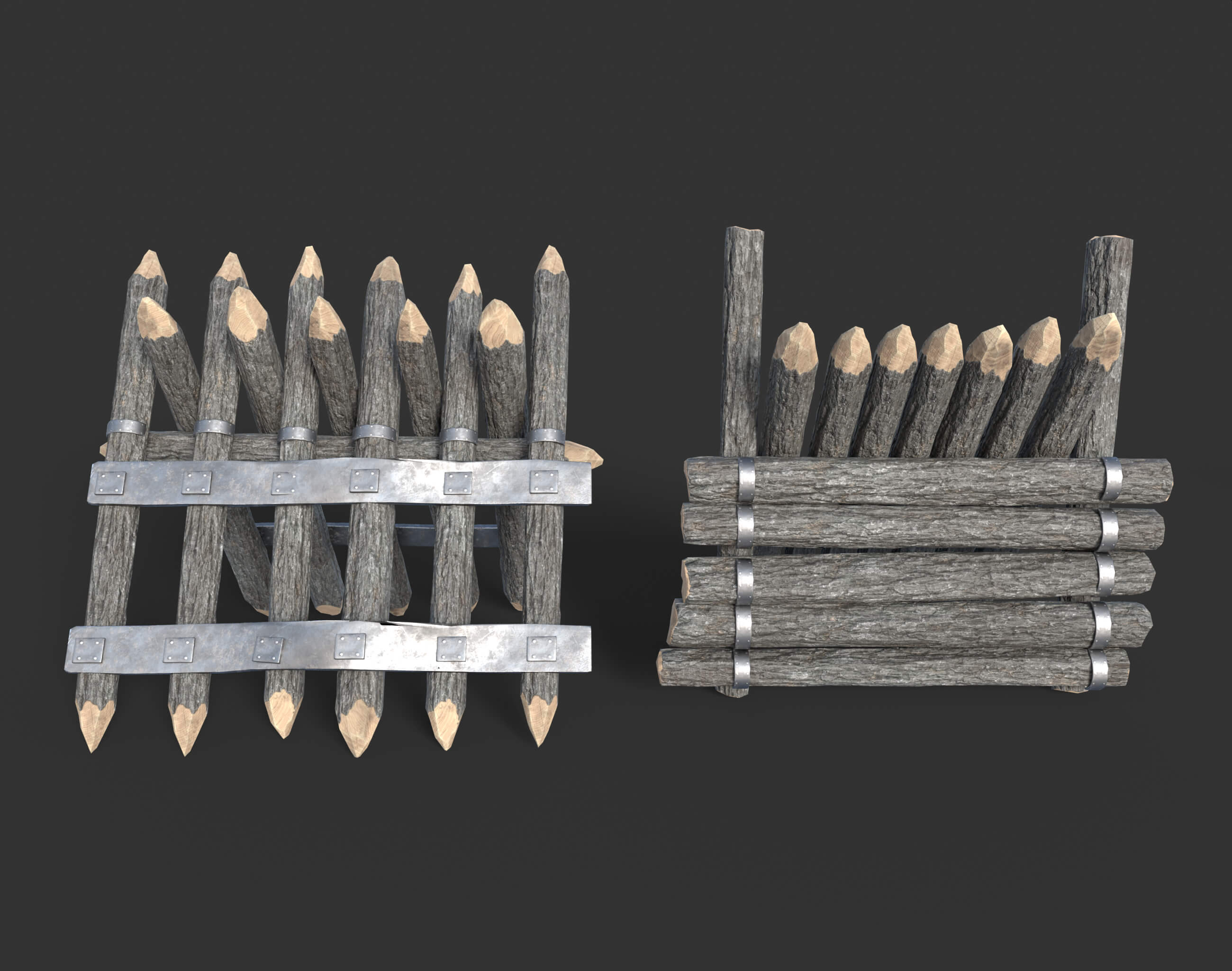 51 Low Poly Wooden Log Fences - 240303 3D Model by mega3d