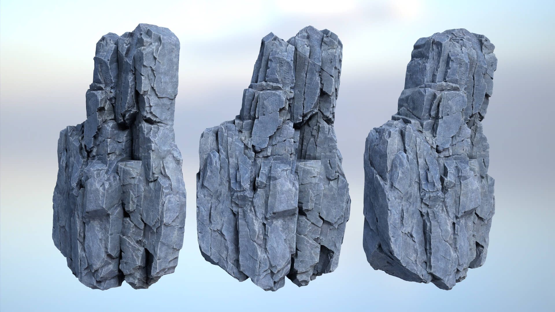 6 Modular Cliff Faces - 240909 3D Model by mega3d