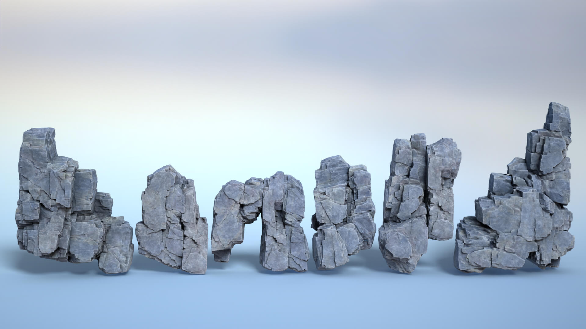 6 Modular Cliff Faces - 240915 3D Model by mega3d