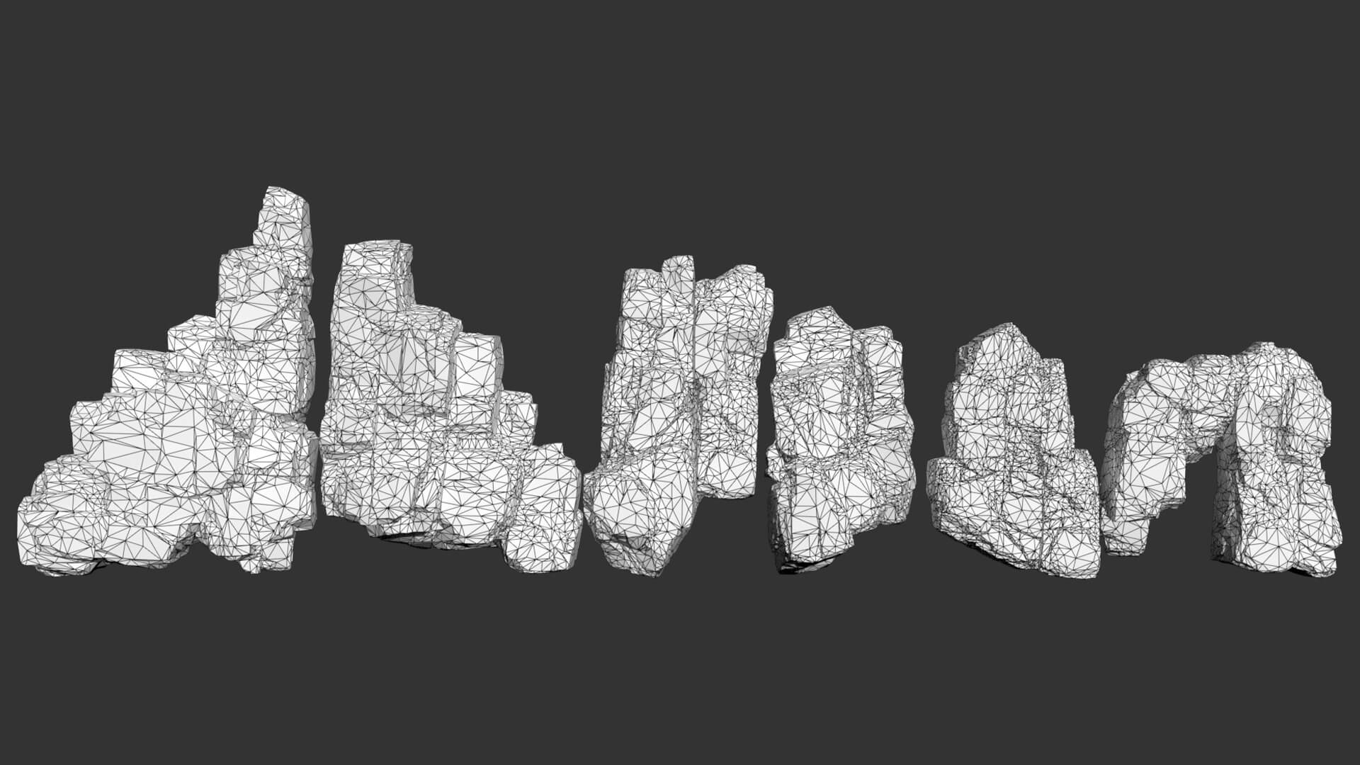 6 Modular Cliff Faces - 240915 3D Model by mega3d