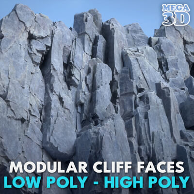 6 Modular Cliff Faces - 240915 3D Model by mega3d