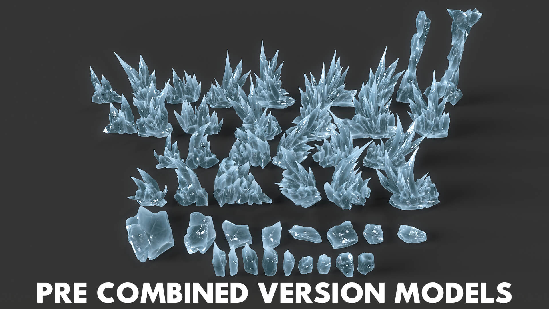 60 Low Poly Ice Cave Modulars - 240112 3D Model by mega3d
