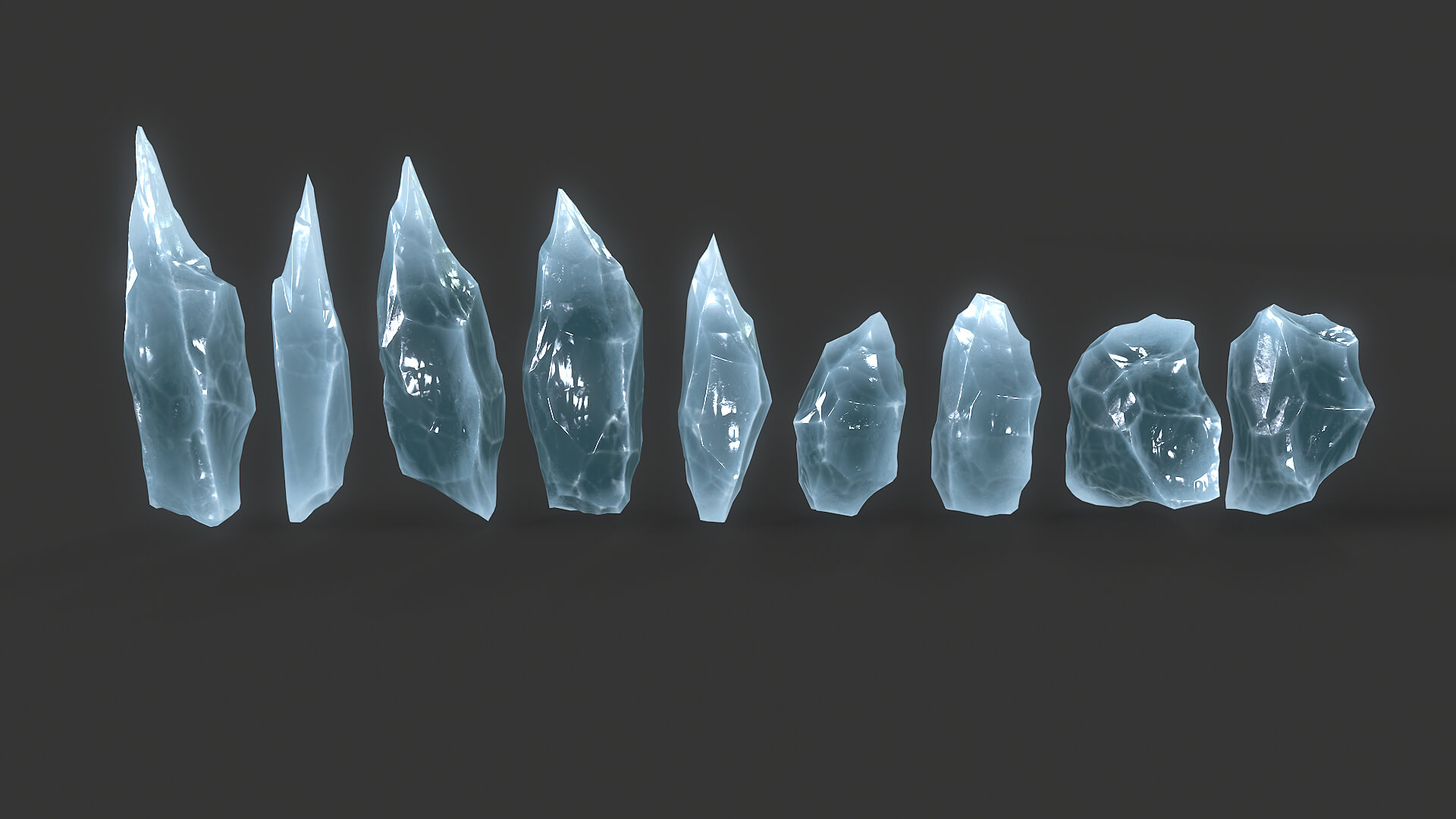 60 Low Poly Ice Cave Modulars - 240112 3D Model by mega3d