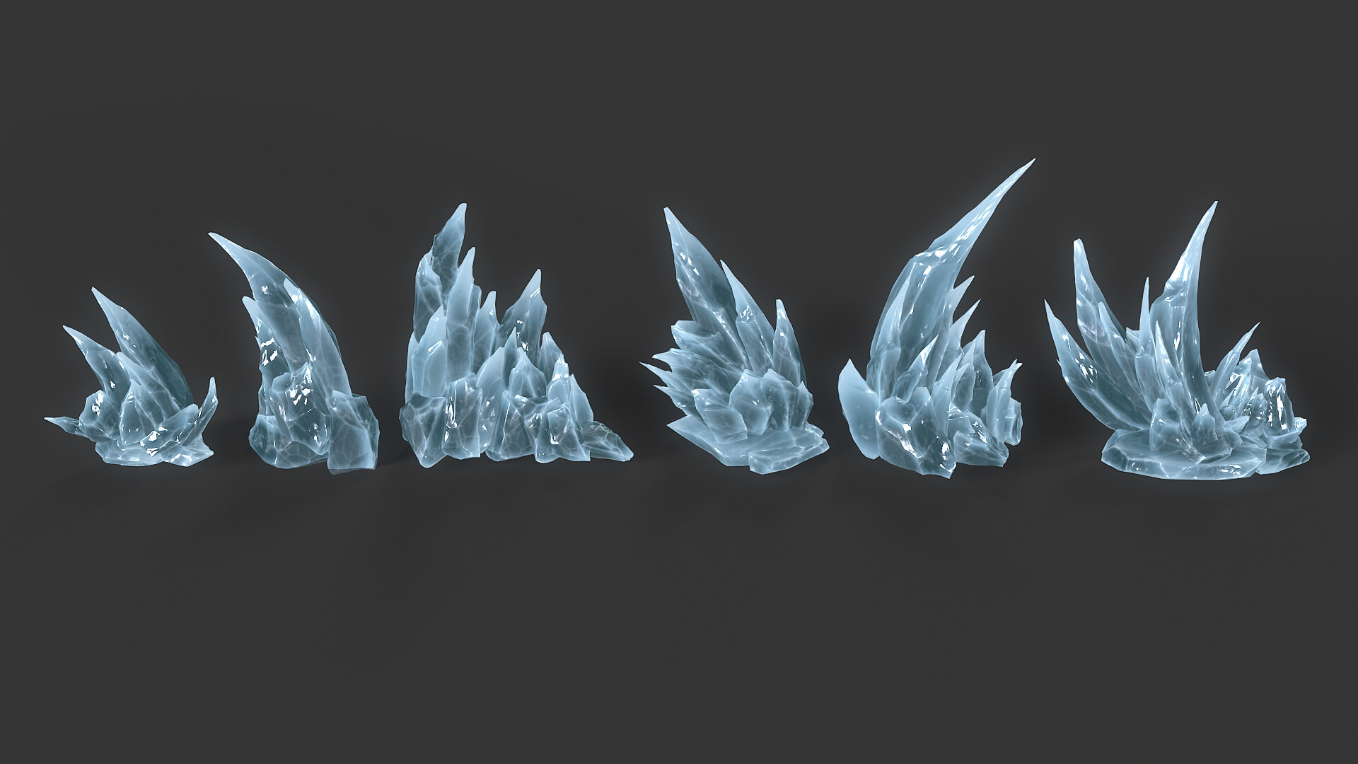 60 Low Poly Ice Cave Modulars - 240112 3D Model by mega3d