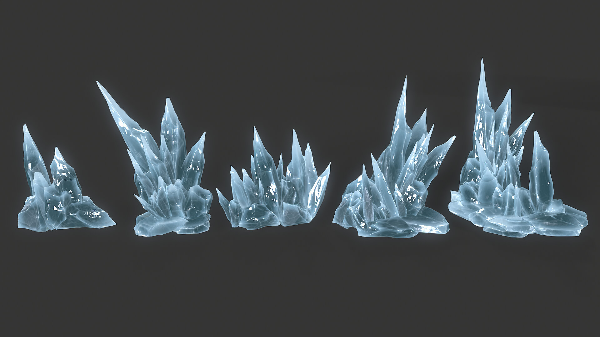 60 Low Poly Ice Cave Modulars - 240112 3D Model by mega3d