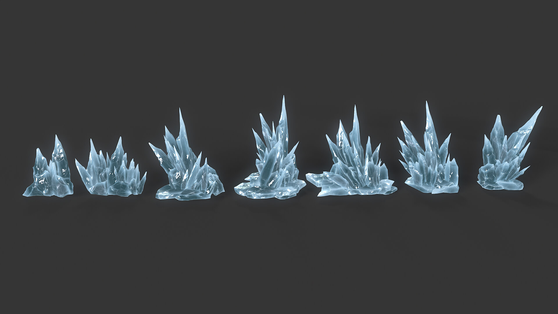 60 Low Poly Ice Cave Modulars - 240112 3D Model by mega3d