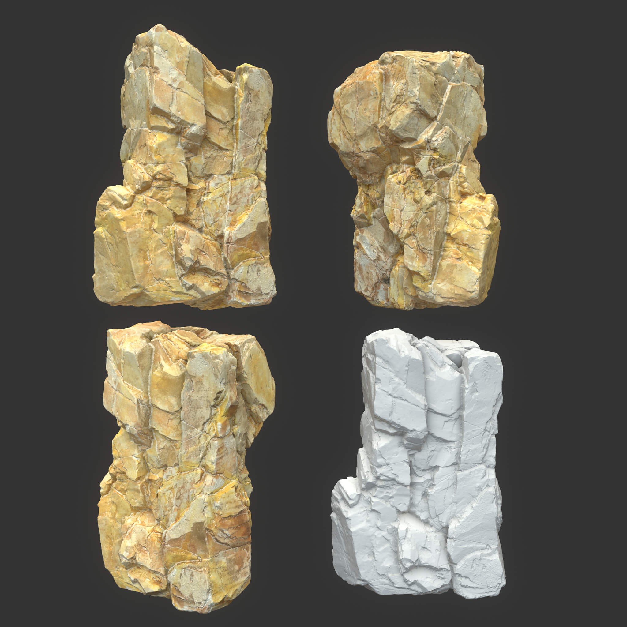 8 Modular Cliff Rocks - 3D Model by mega3d