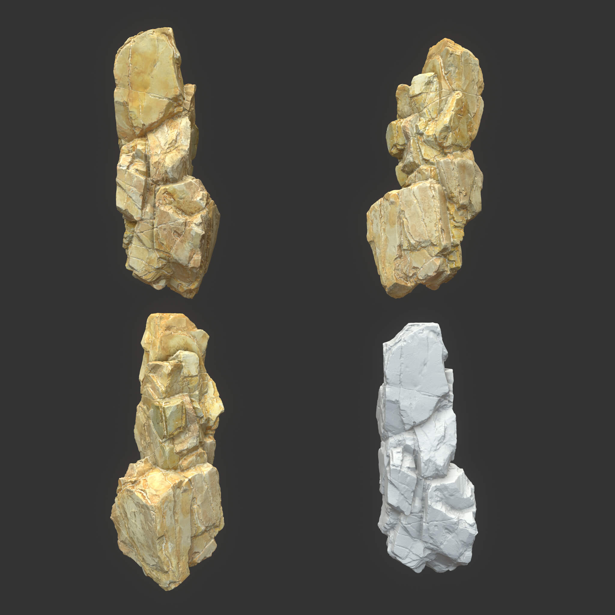8 Modular Cliff Rocks - 3D Model by mega3d