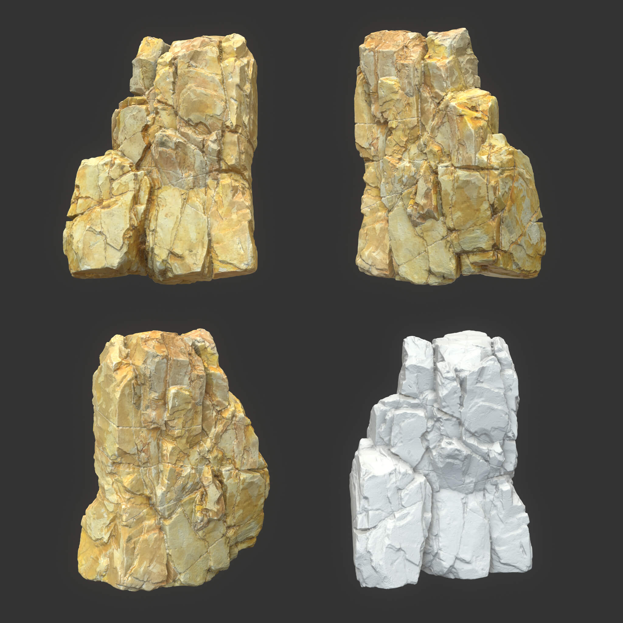 8 Modular Cliff Rocks - 3D Model by mega3d