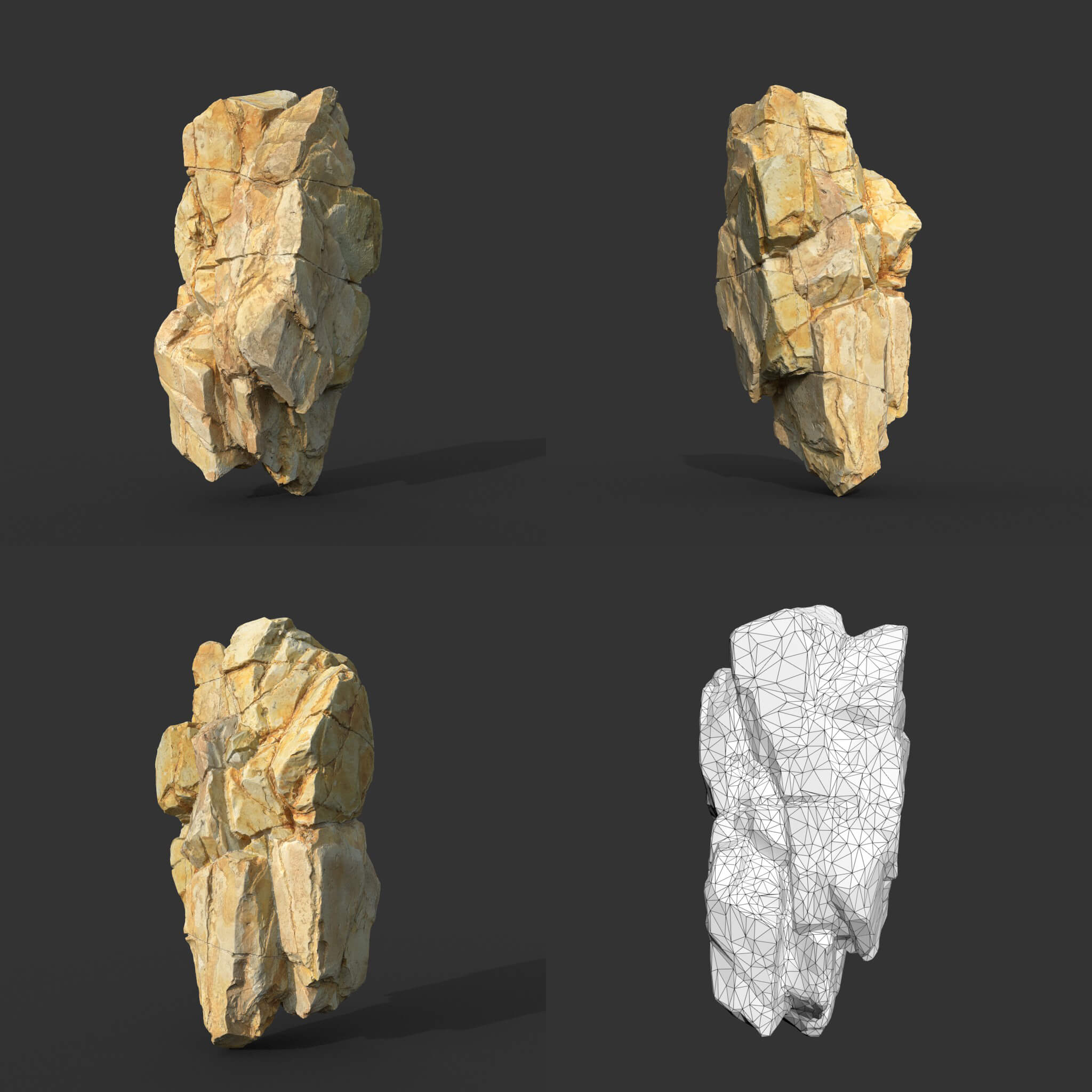 8 Modular Cliff Rocks - 3D Model by mega3d