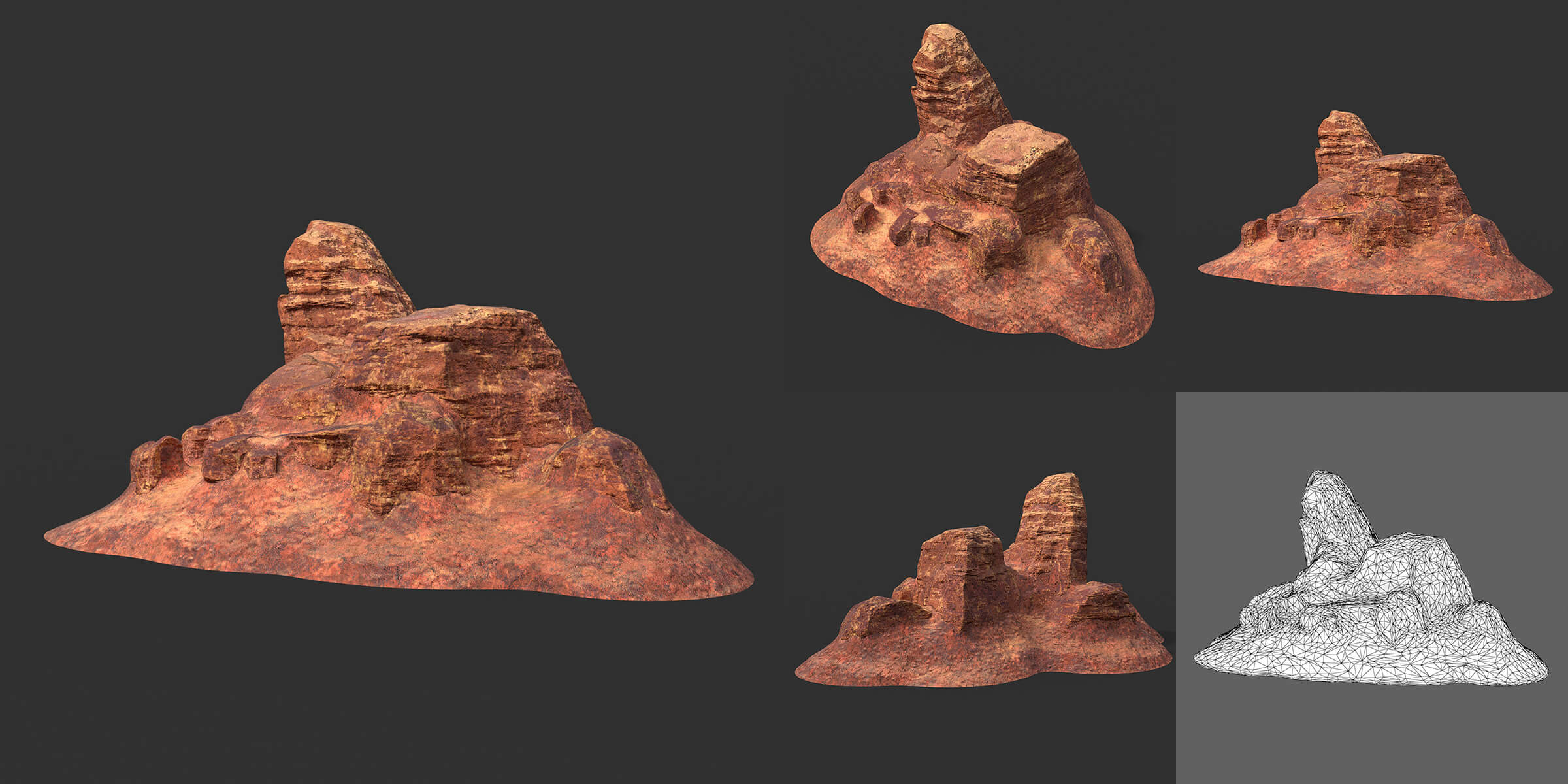 Low Poly Canyon Desert Rock Pack - 3D Model by mega3d