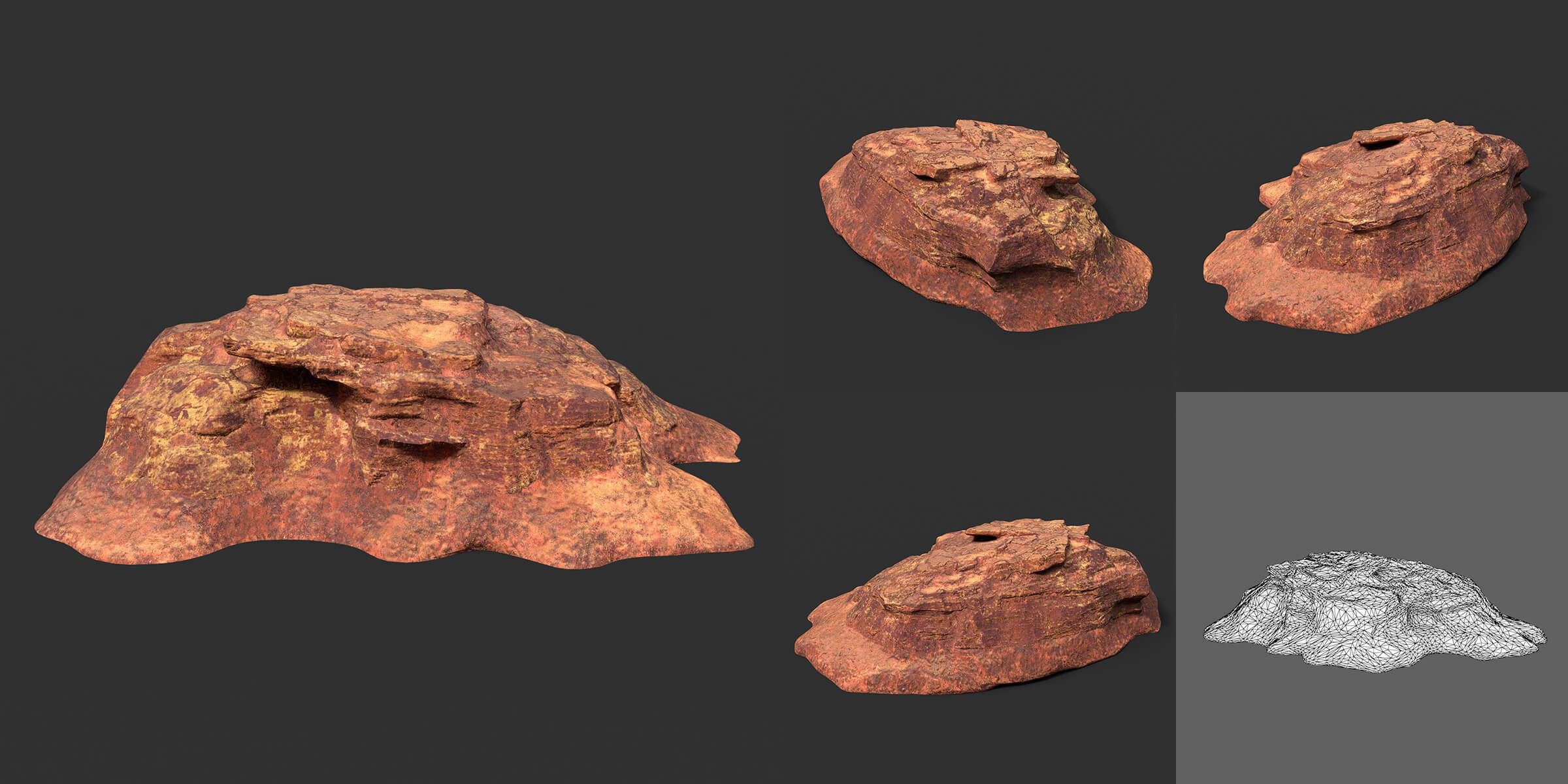 Low Poly Canyon Desert Rock Pack - 3D Model by mega3d