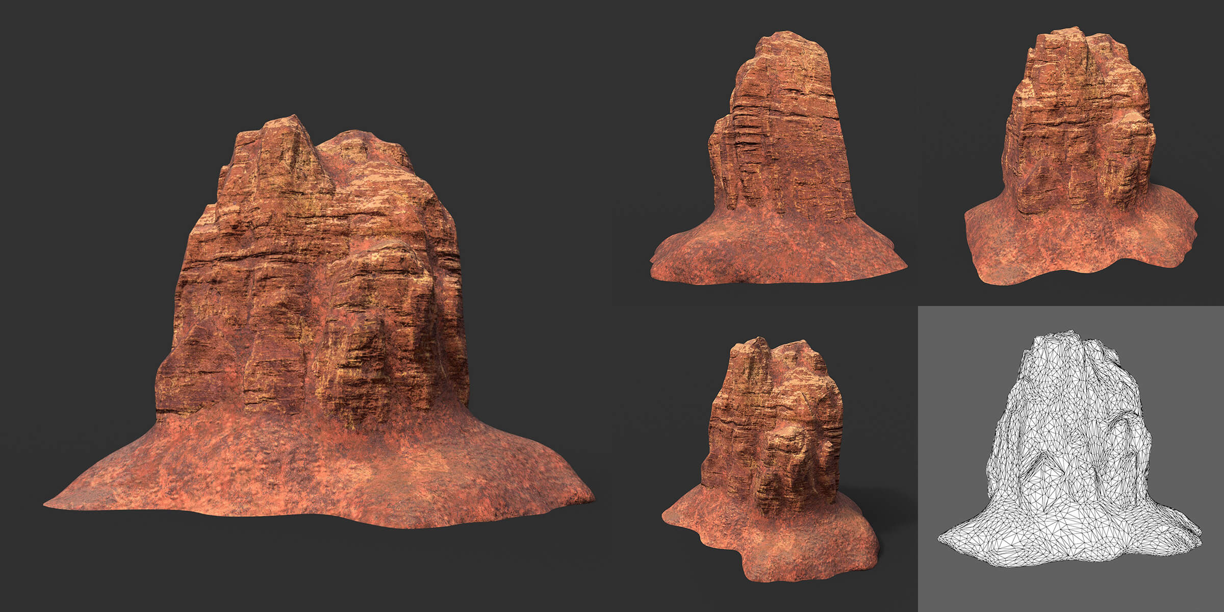 Low Poly Canyon Desert Rock Pack - 3D Model by mega3d