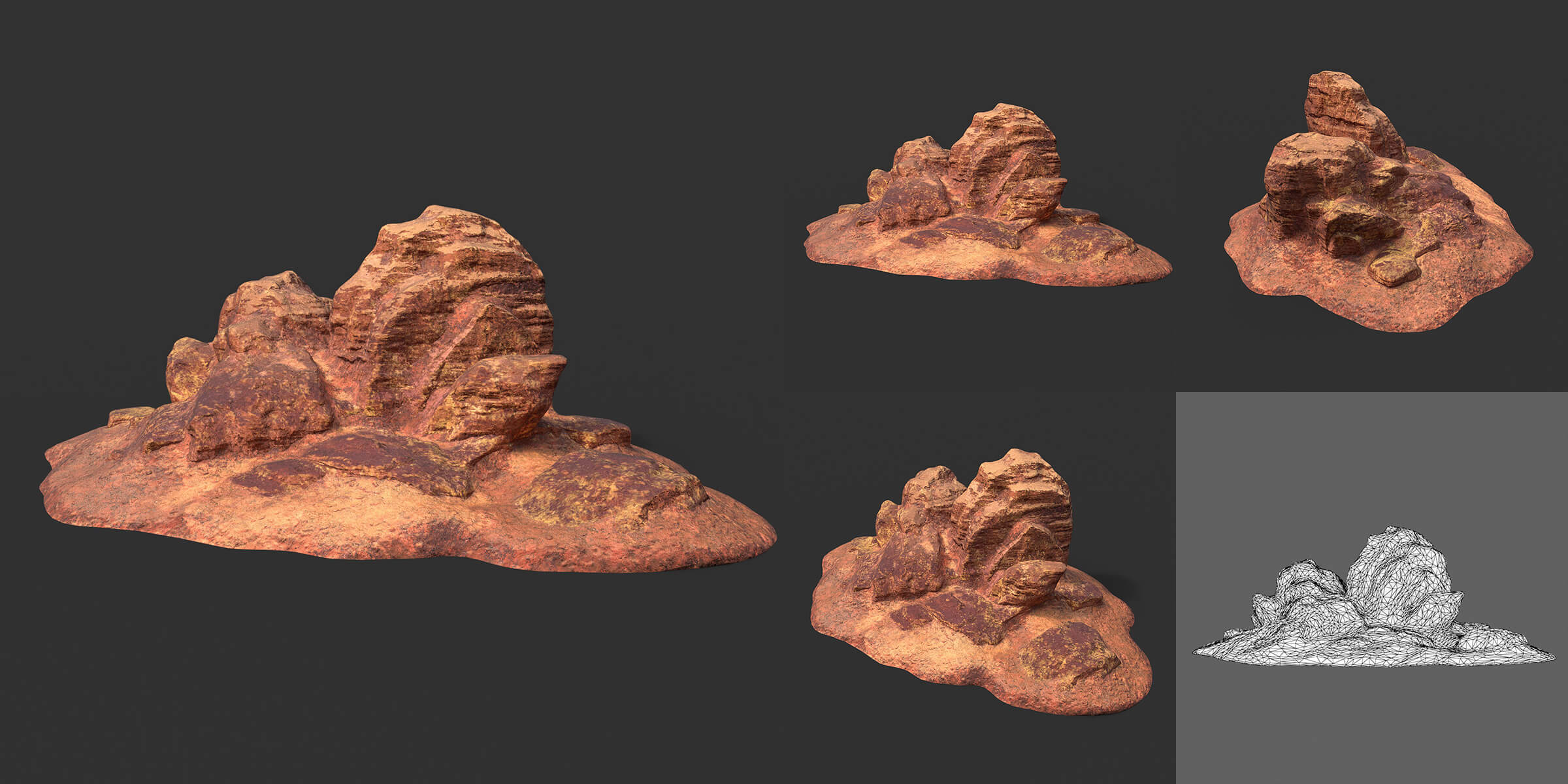 Low Poly Canyon Desert Rock Pack - 3D Model by mega3d